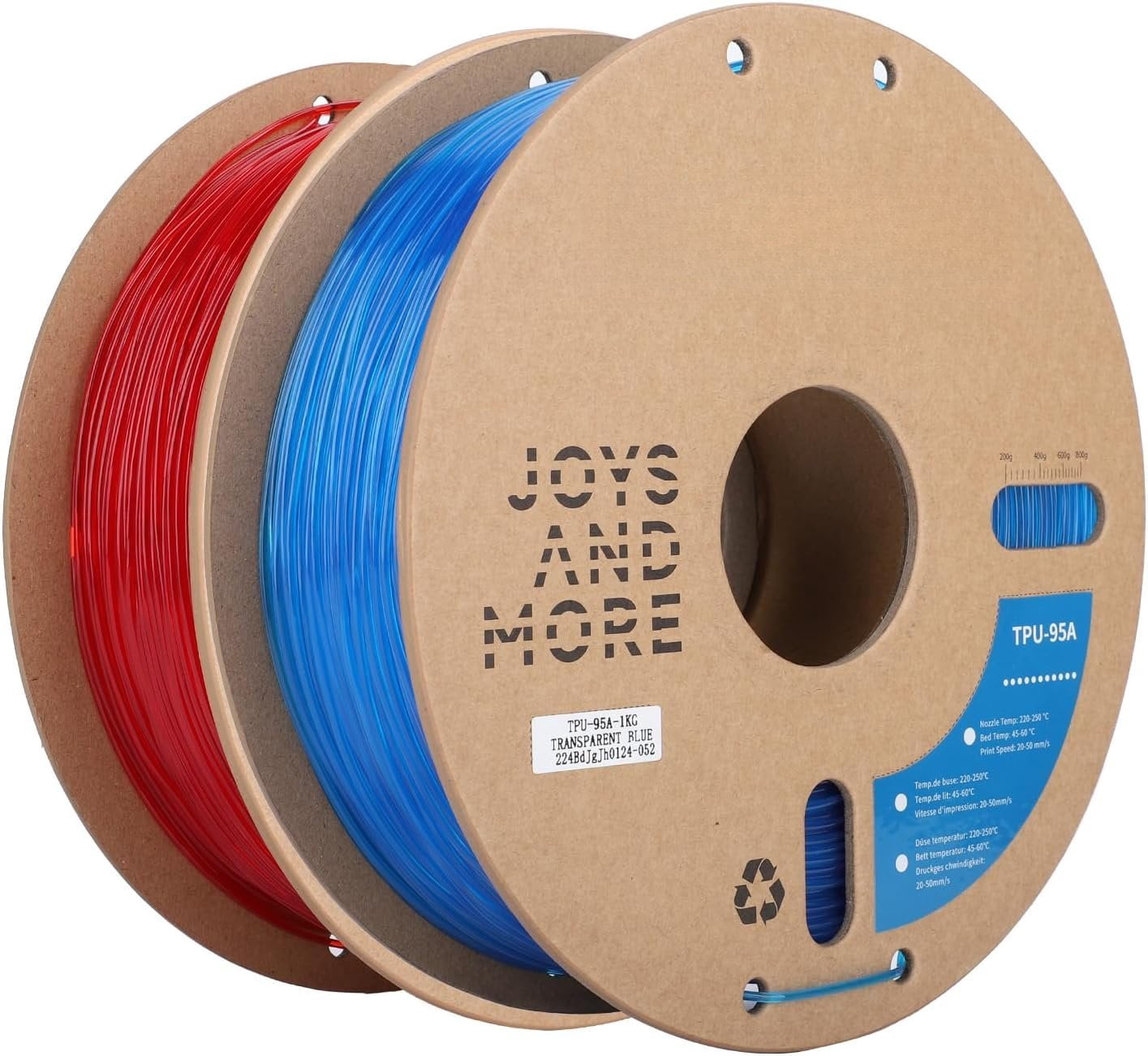 TPU Filament 1.75mm TUP95A Printer Filament Flexible Soft Filament 1KG ...