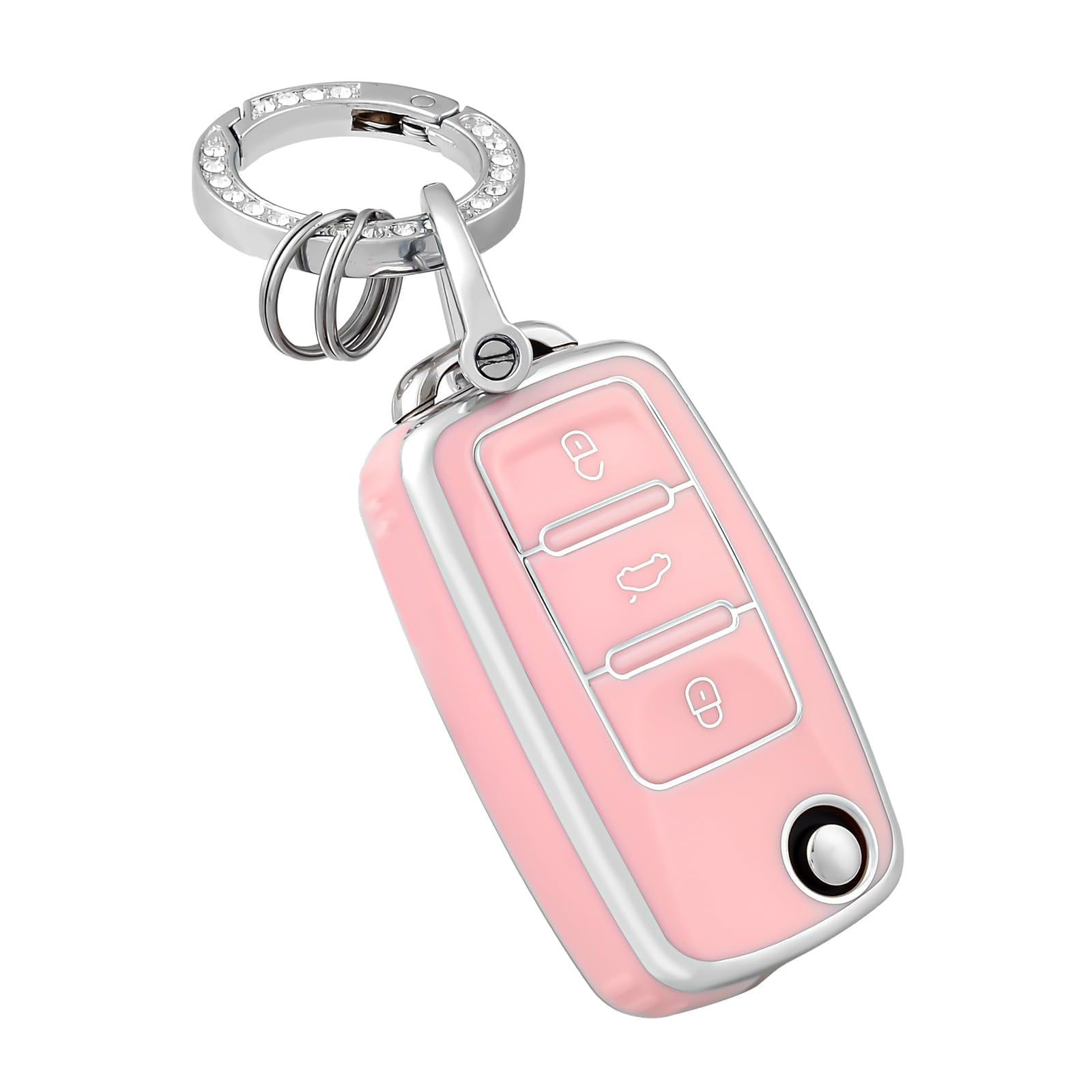 TPU Key Fob Cover for VW - Full Protection, Keychain Included,Pink ...