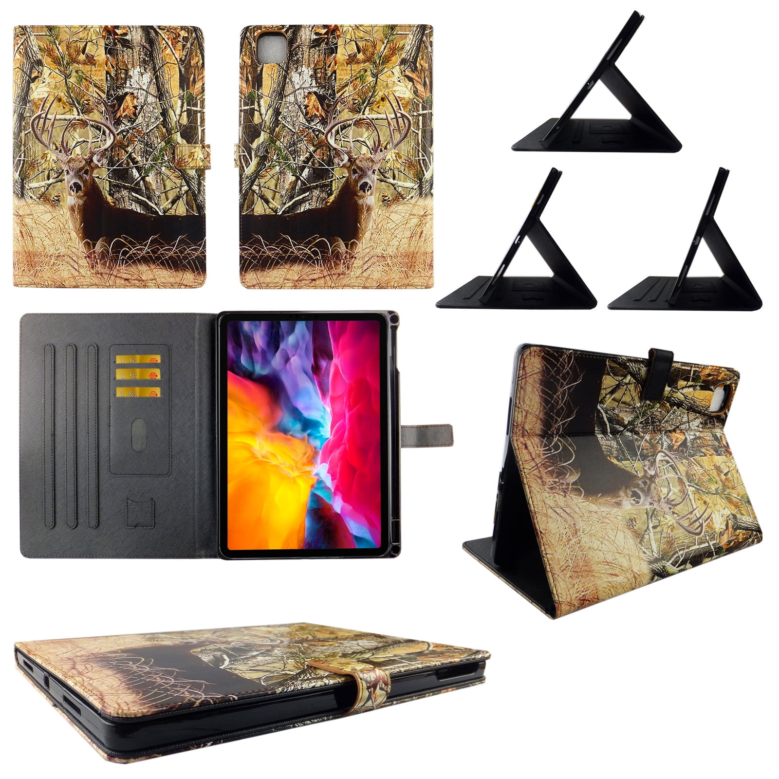TPU Shell Case for iPad Pro 12.9 2020 / 2019 Camo Deer Slim PU Leather ...