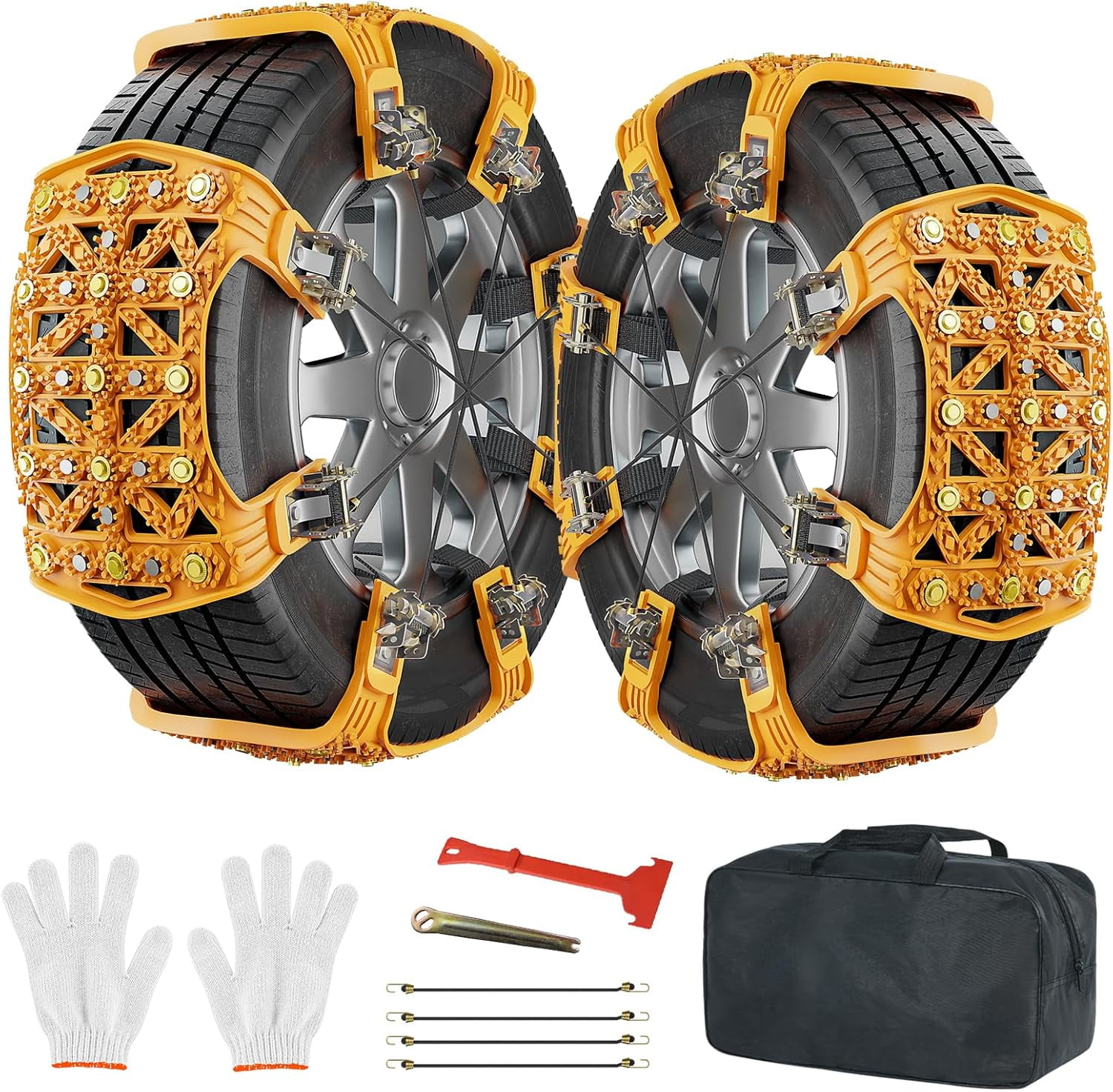 TPU Snow Chains for Car, 8 Pack Upgraded Car Tire Chains, Adjustable ...