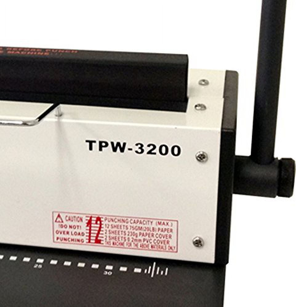 TPW-3200 Punch and Bind Machine; 3:1 Pitch Twin Loop Wire; 120 sheets ...
