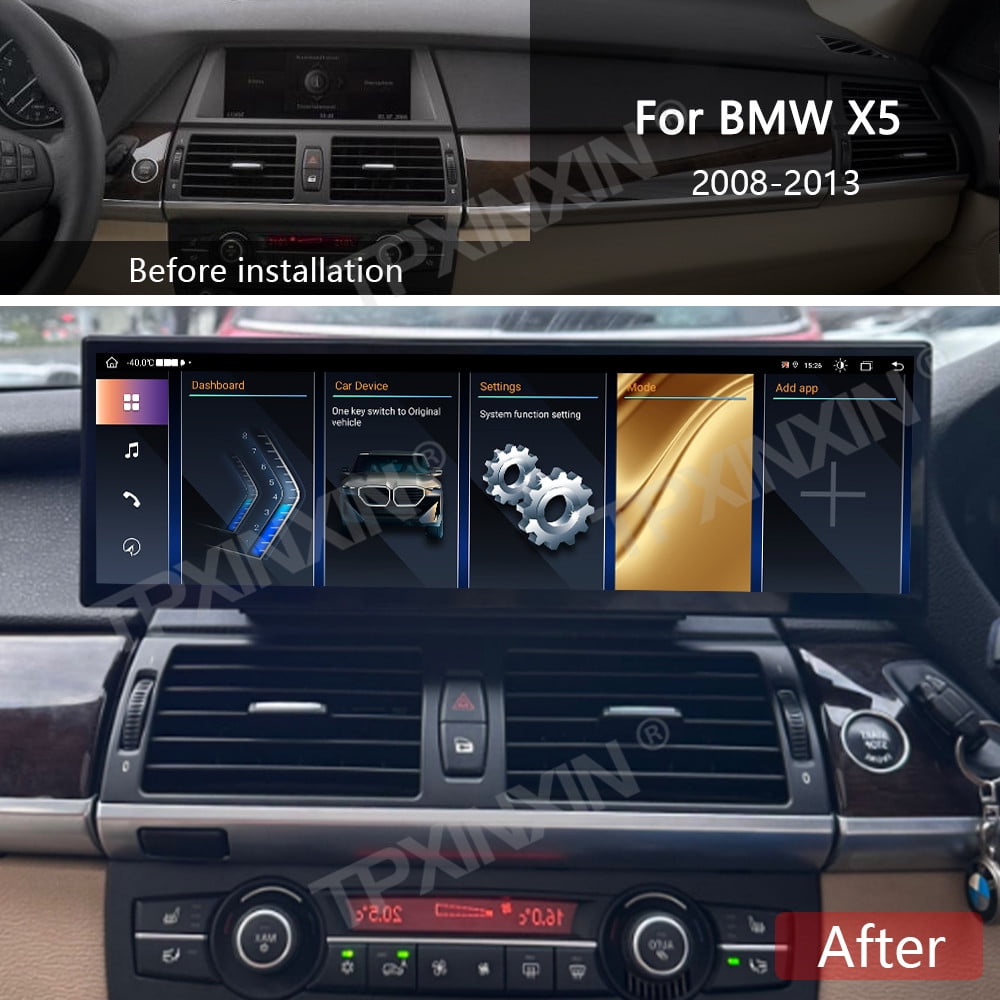 TPXINXIN 14.9 inch Android 13 Car Stereo for BMW X5/X6 E70/E71 2007-2013（Right peptide）2K IPS ...