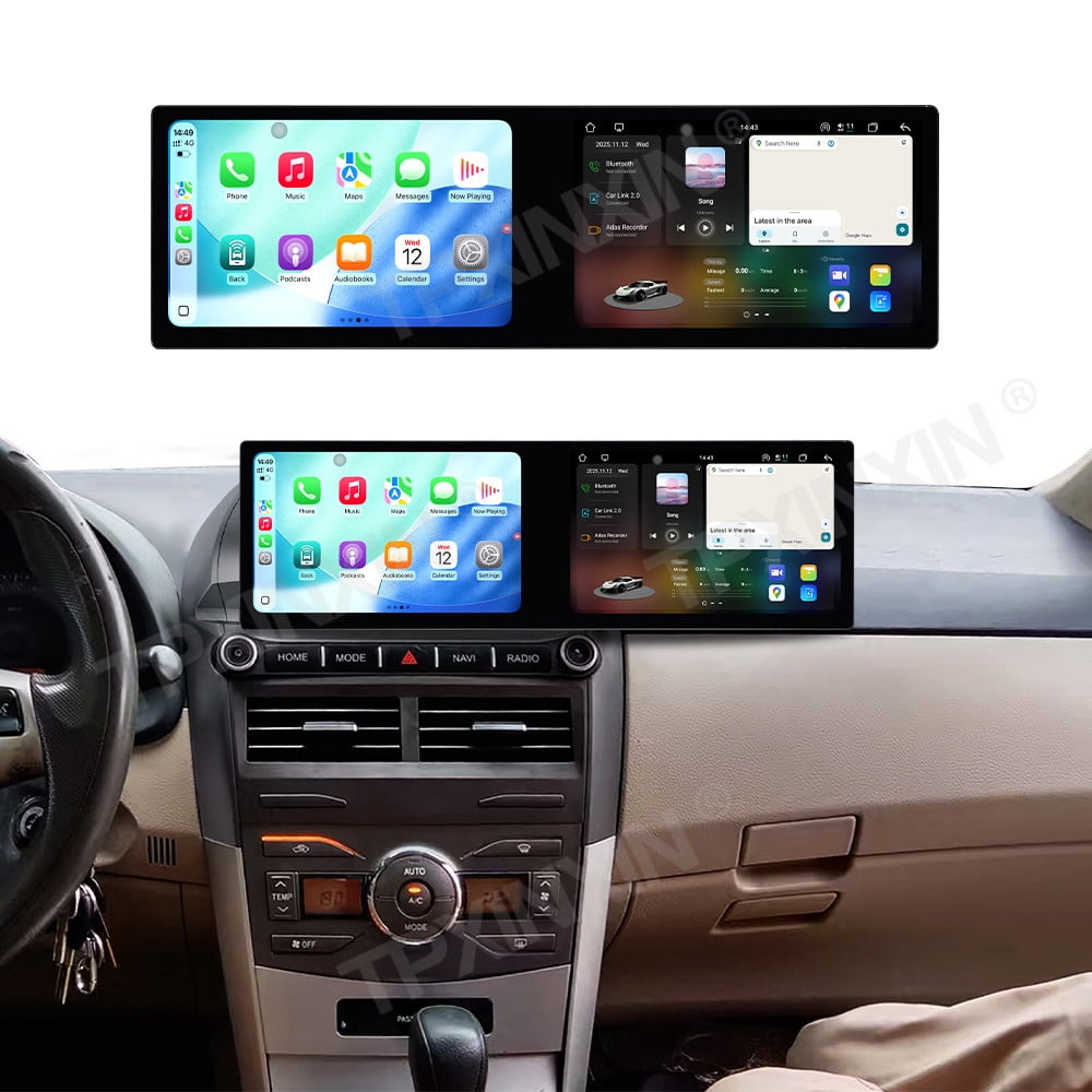 TPXINXIN Dual 10.1 inch Screen Car Radio For Toyota Corolla 2007-2013 ...