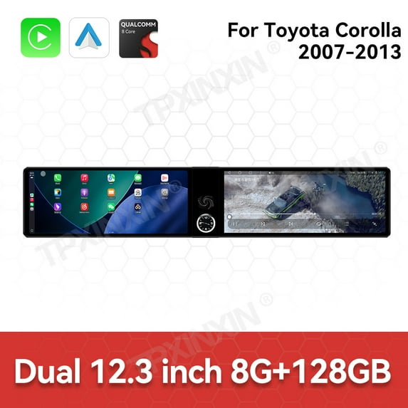 TPXINXIN Dual 12.3 inch For Toyota Corolla 2007-2013 GPS Navigation ...