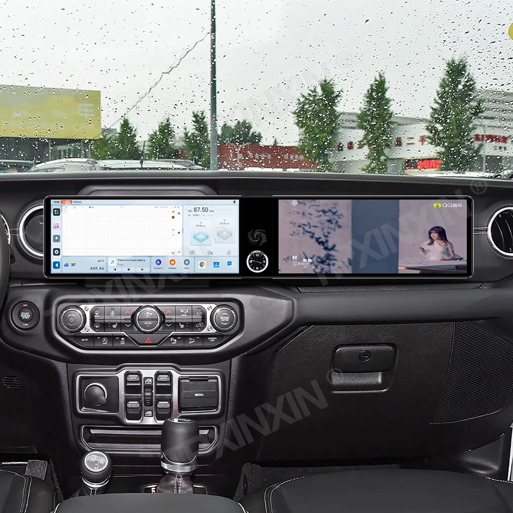 TPXINXIN Dual 12.3 inch Screen Car Radio For Jeep Wrangler Rubicon 2018 ...