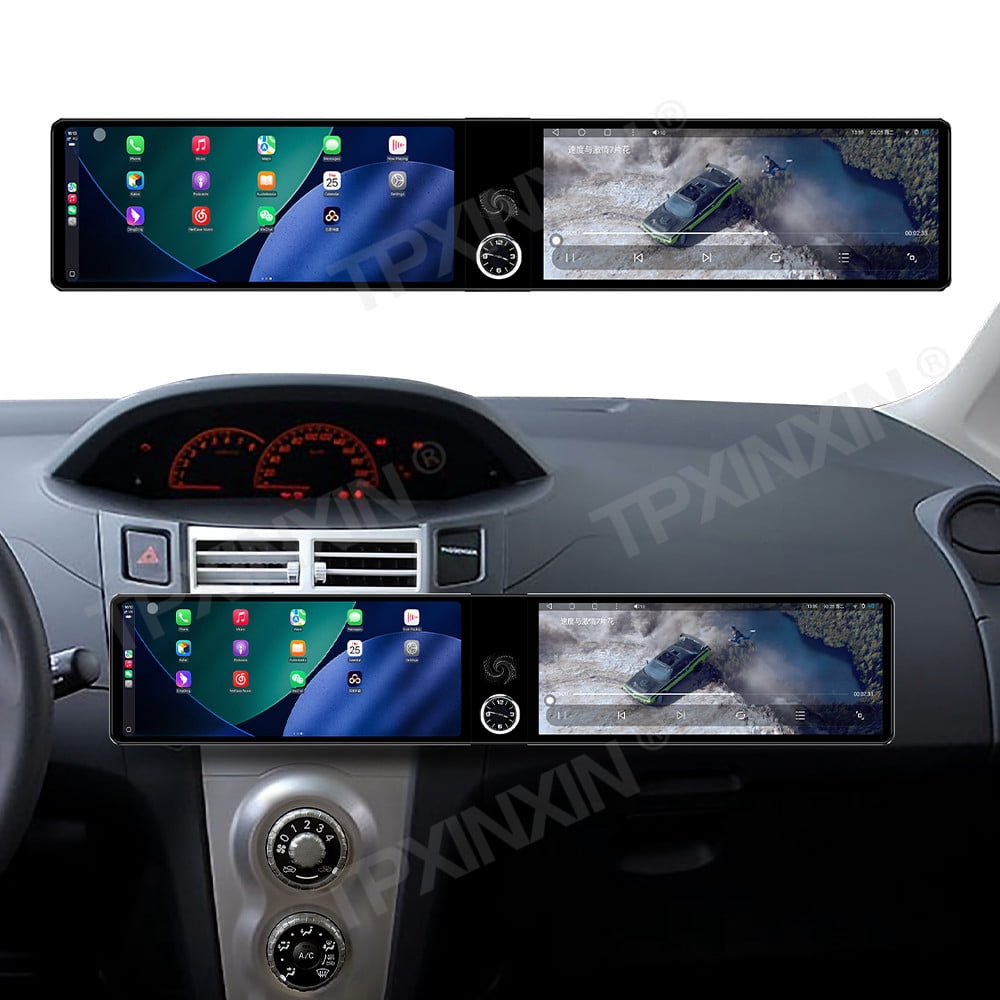 TPXINXIN Dual 12.3 inch Screen Car Radio For Toyota Yaris 2005-2011 ...