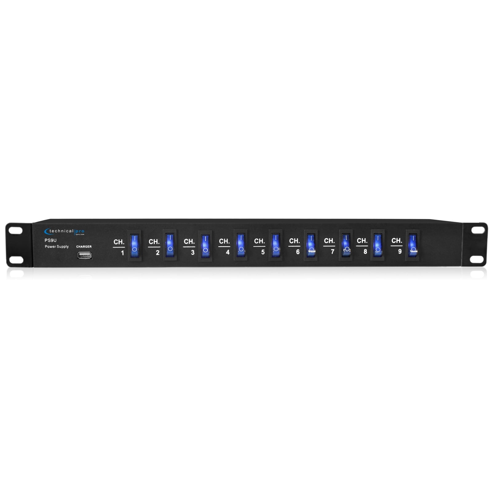 TPro Electric Rack Mount Power Strip w/ 9 Power Switches & 5V USB ...