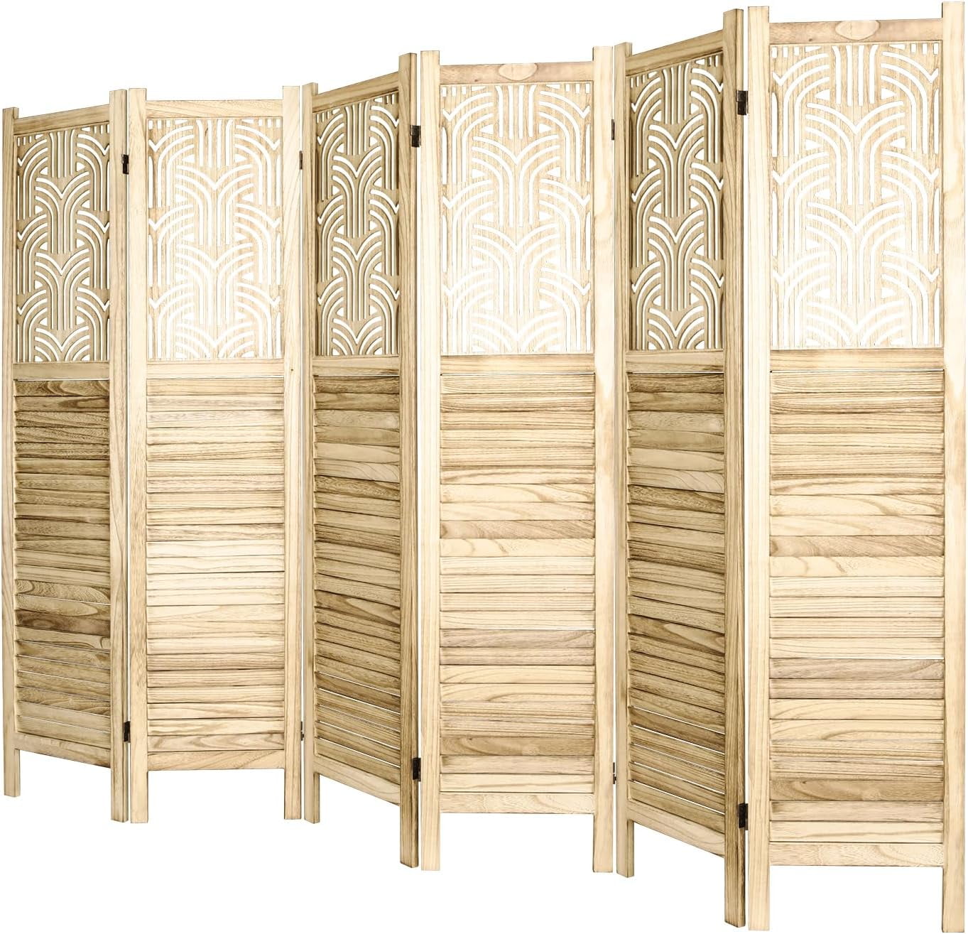 TQJKLFDY 6 Panel Room Dividers Fully Assembled 5.6Ft Carved Room ...