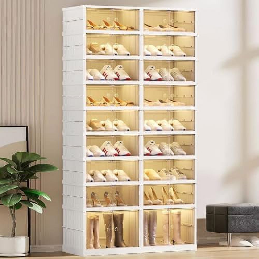 TQJKLFDY Foldable Shoe Rack Organizer for Closet 18-36Pairs Plastic ...
