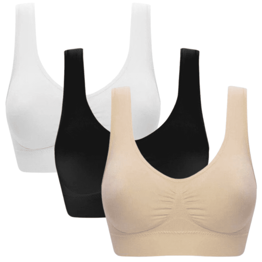 TQWQT 3 pack Women Sports Bra Wirefree Yoga Bras Tank Top High ...