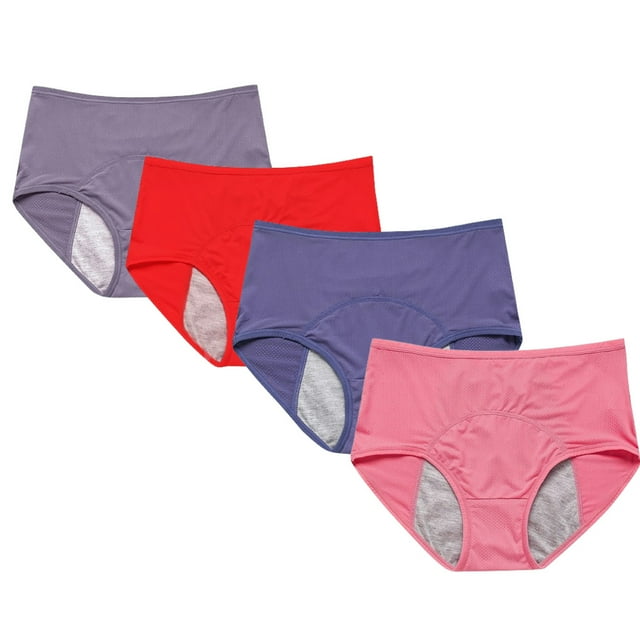 Tqwqt 4 Pack Period Leakproof Ladies Underwear Menstrual Leakproof