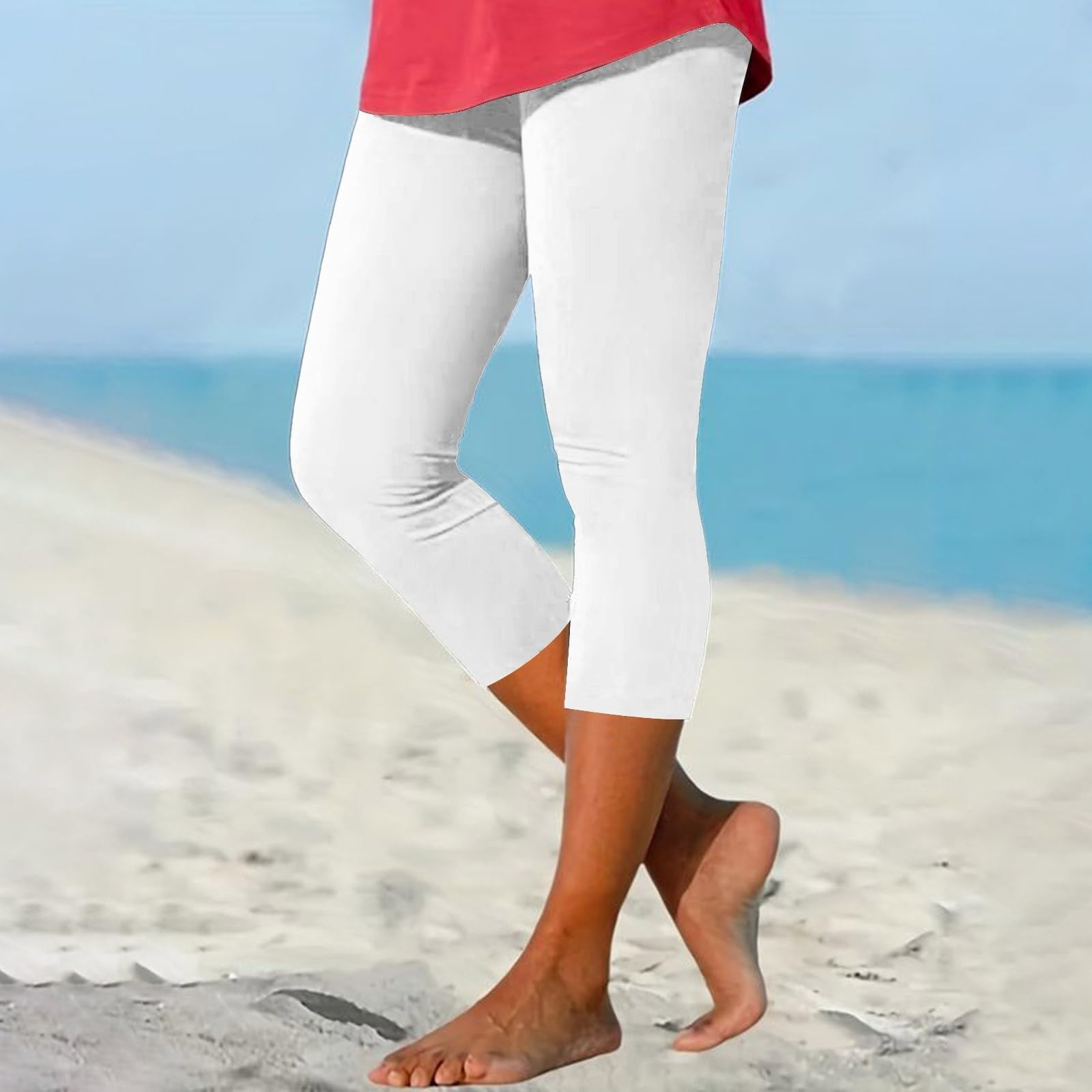TQWQT Capri Leggings for Women, Dressy Beach Capri Pants Women ...