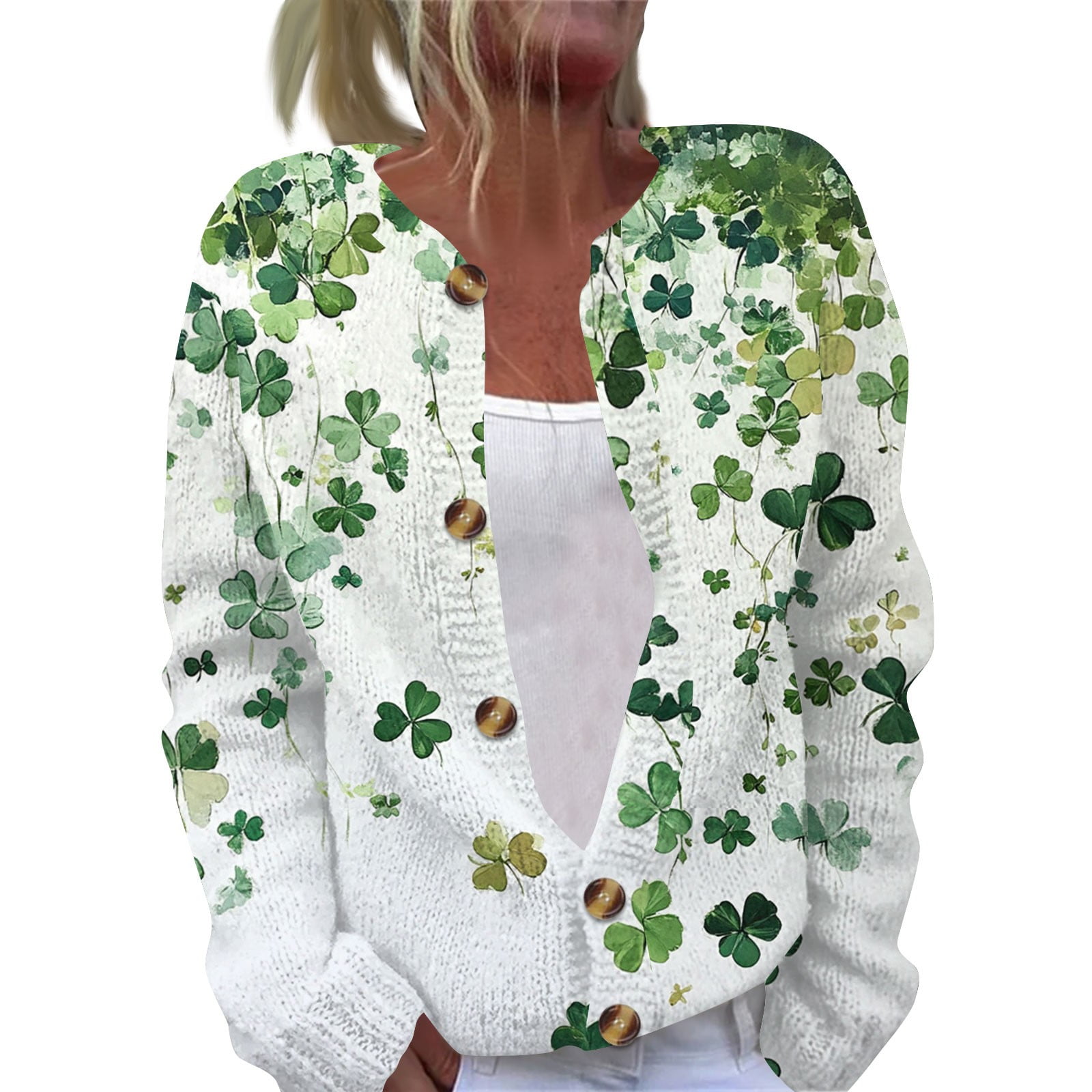TQWQT Cardigans for Women Plus Size Open Front St. Patrick's Day ...