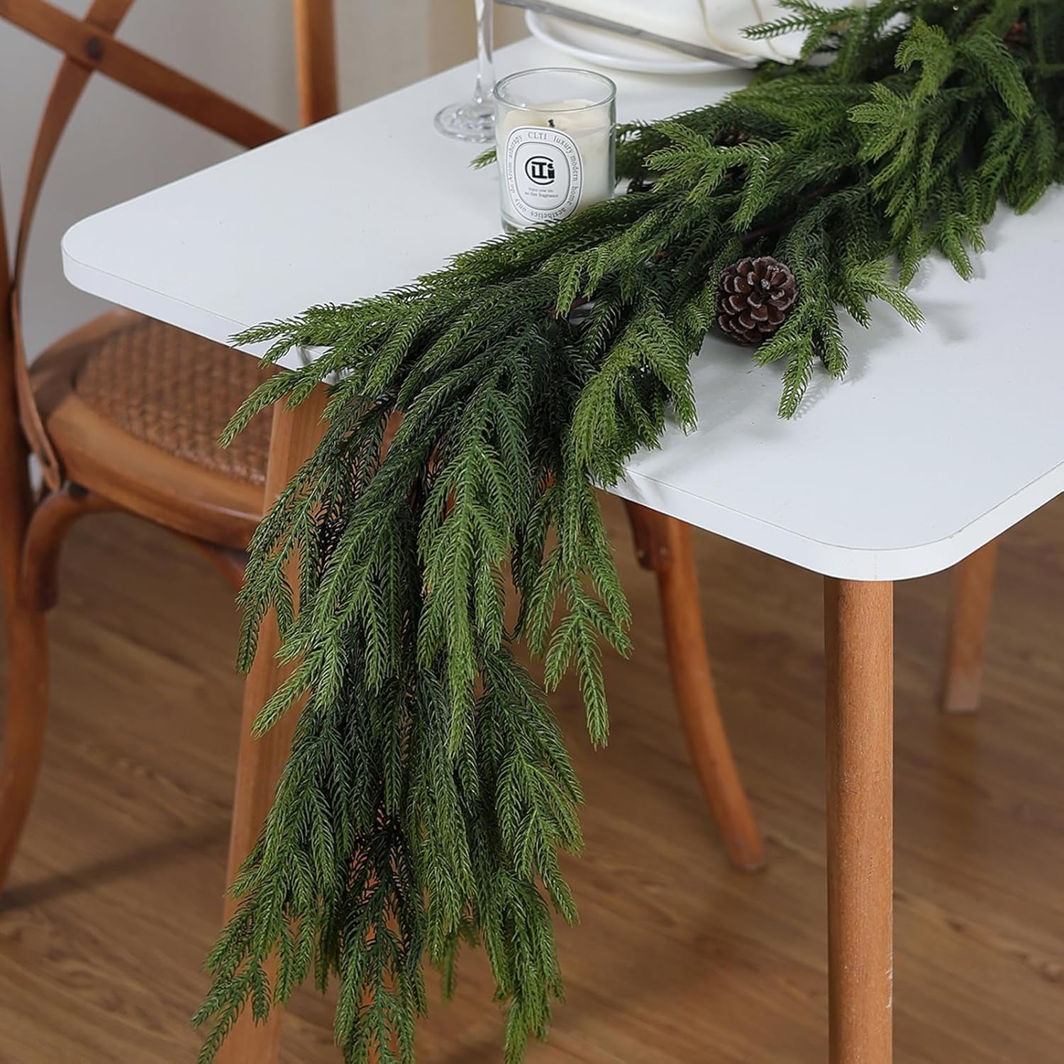 TQWQT Christmas Deluxe Norfolk Pine Garlands Realistic Norfolk Pine ...