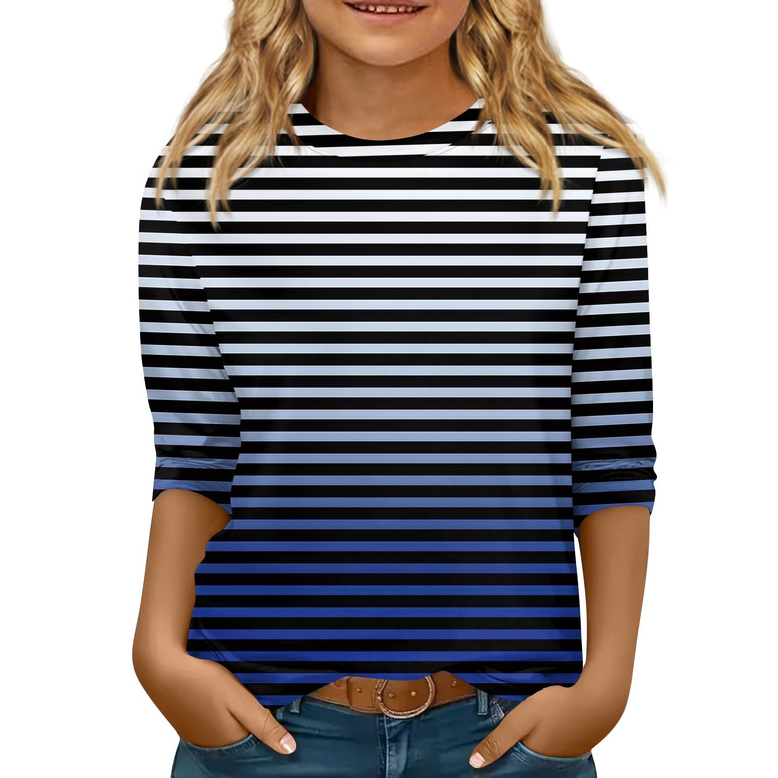 TQWQT Girls 3/4 Sleeve Shirts Fall Trendy Girls Tops Size 10-12 Shirt ...