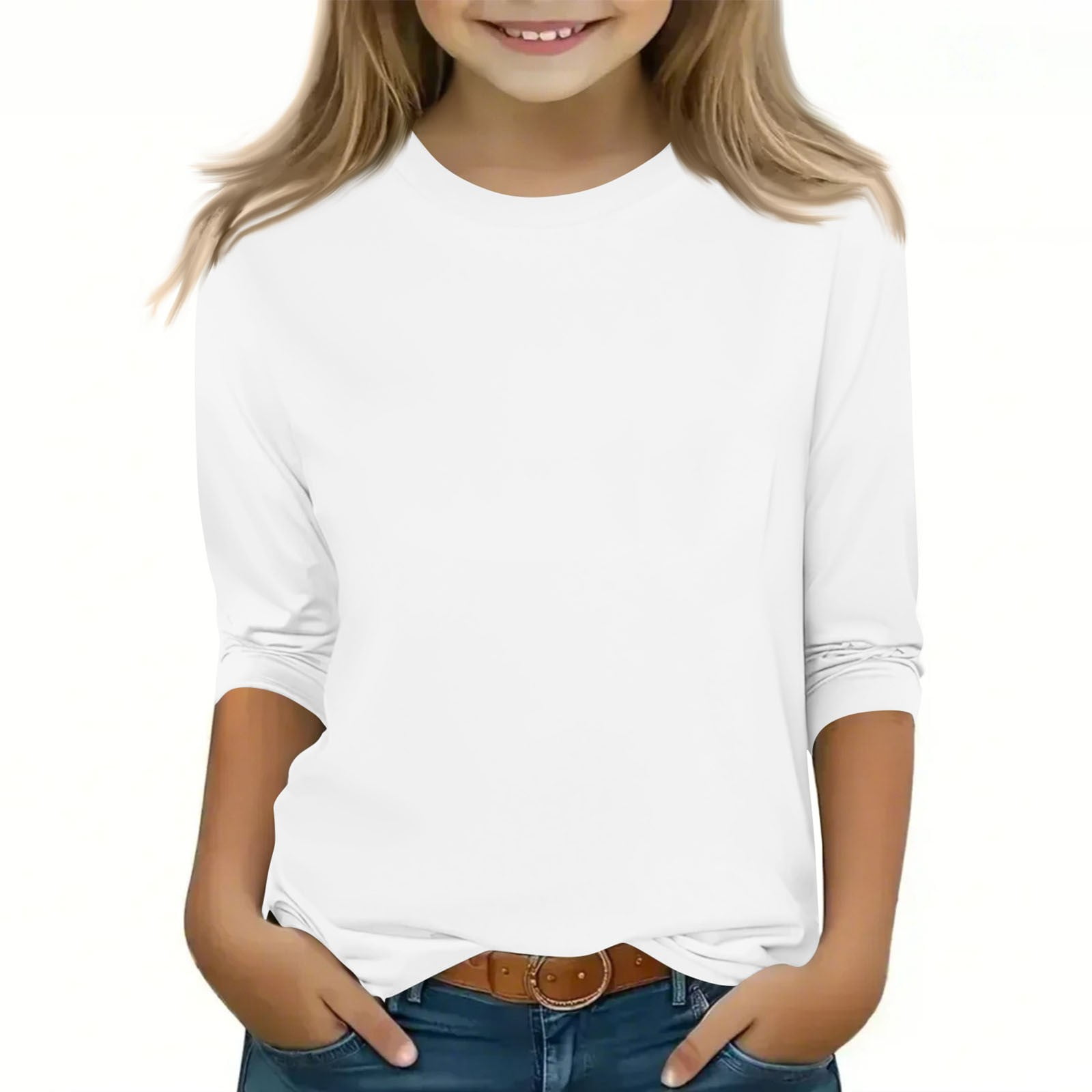 TQWQT Girls 3/4 Sleeve Shirts Fall Trendy Girls Tops Size 10-12 Shirt ...