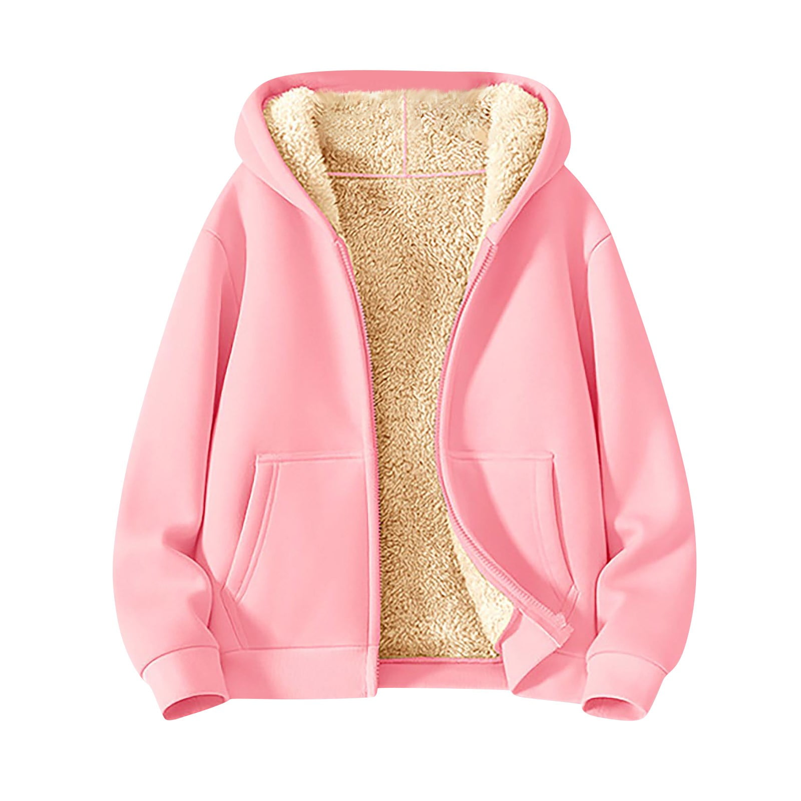 TQWQT Girls Fleece Hoodie Size 5-6 Full Zip Warm Thick Long Sleeve ...