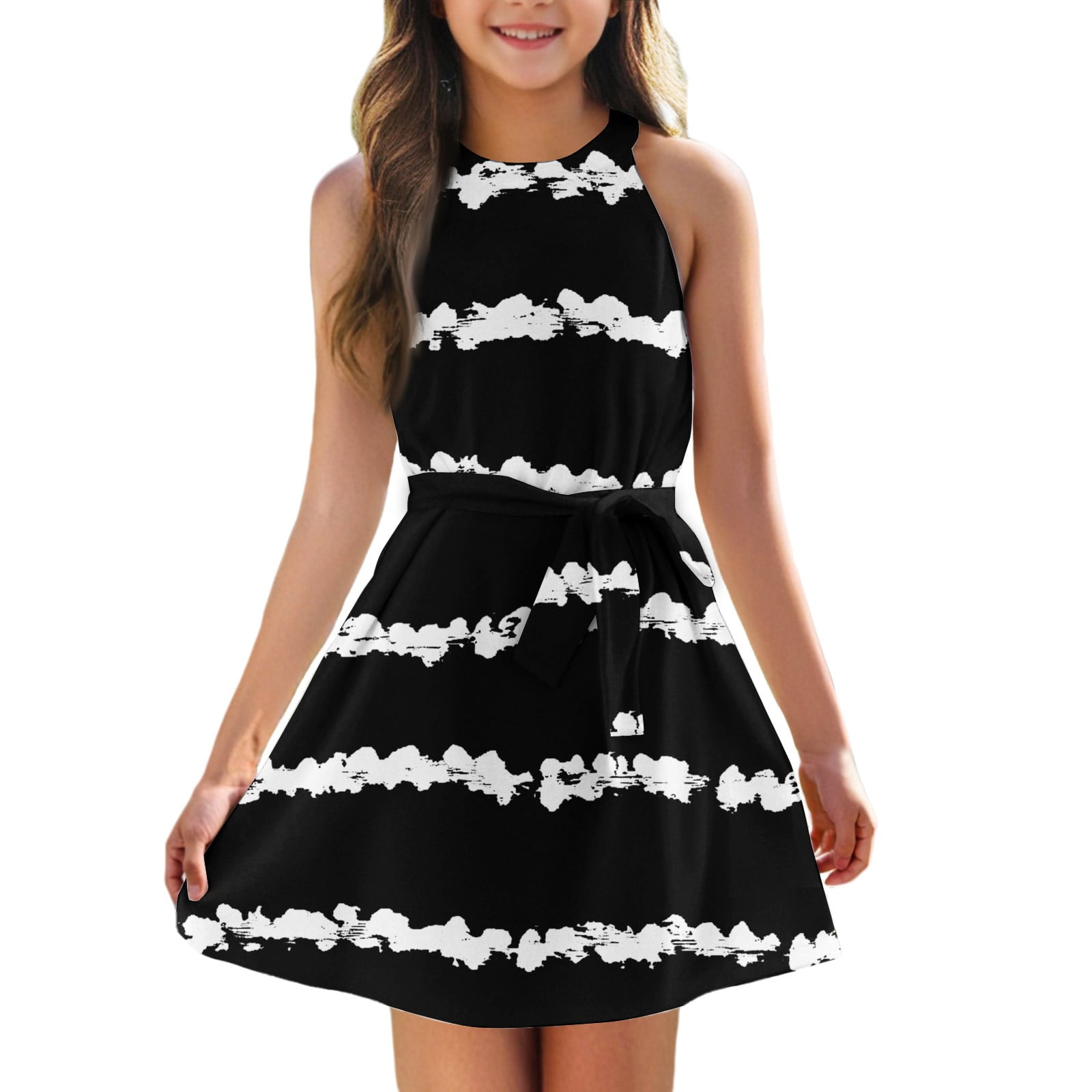 TQWQT Girls Halter Dresses Sleeveless Halter Dress Size 10-12 Cute ...