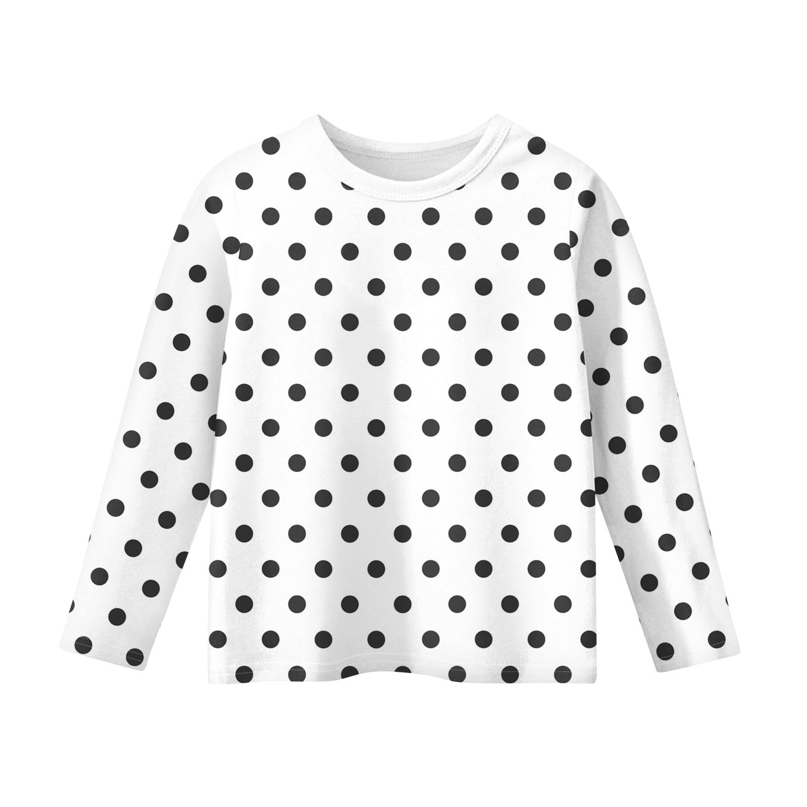 TQWQT Girls Long Sleeve Shirts Winter Cute Polka Dot Print Shirts Size ...