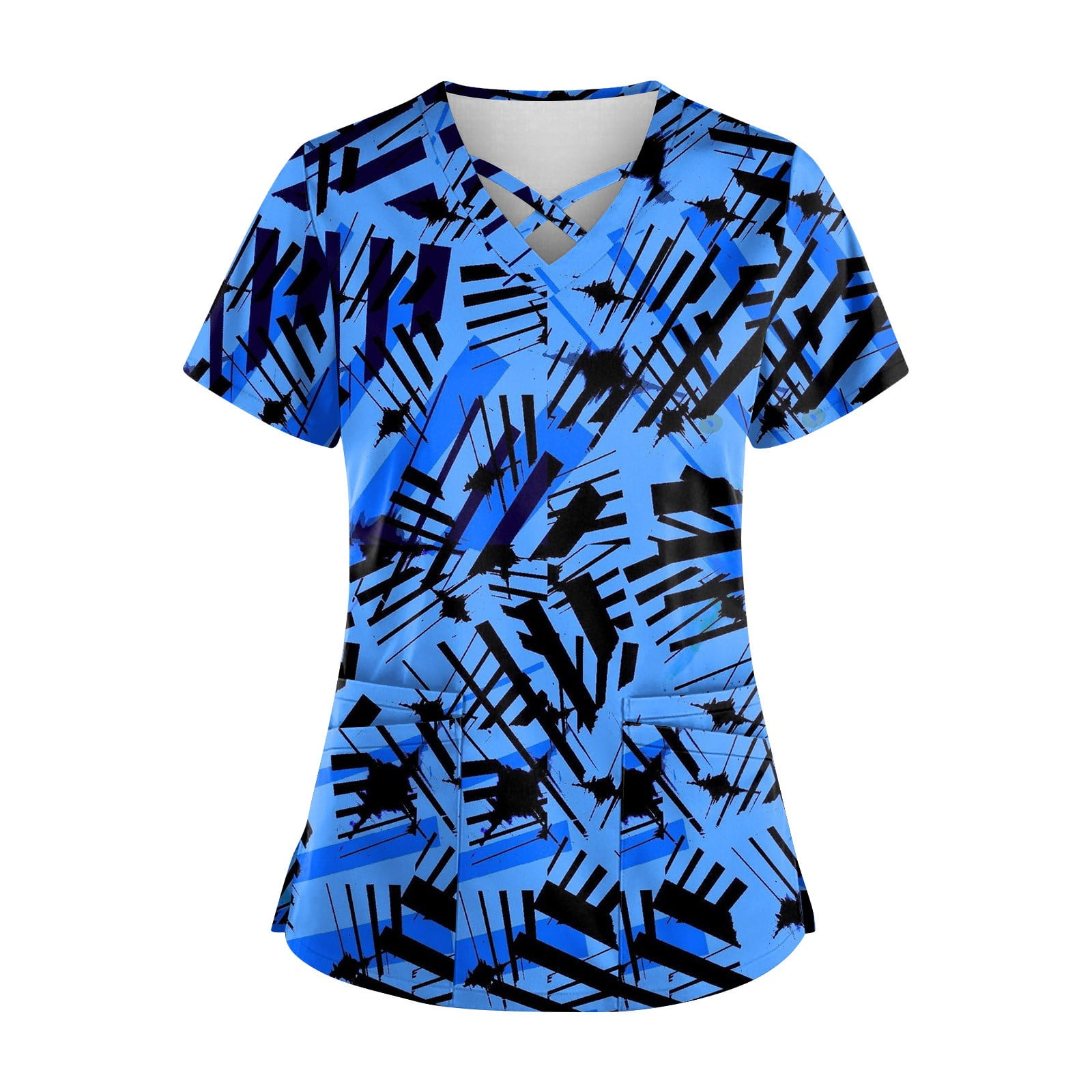 TQWQT Hawaiian Beach Coconut Tree Print Medical Uniforms Scrubs for ...