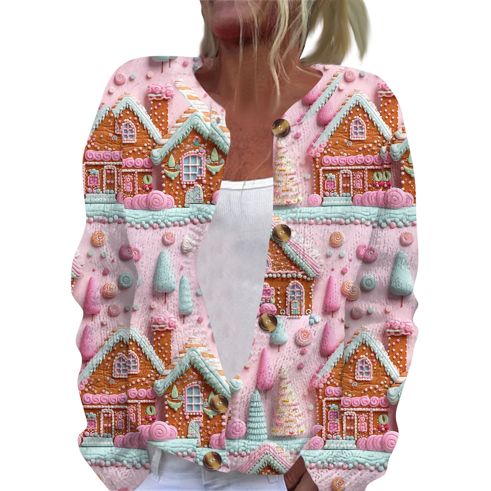 TQWQT Knitted Christmas Sweater for Women Plus Size Ugly Christmas ...