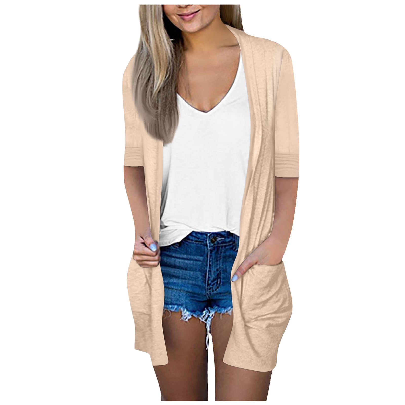TQWQT Light Weight Cardigan Women Summer Lightweight Cardigans 3/4 ...