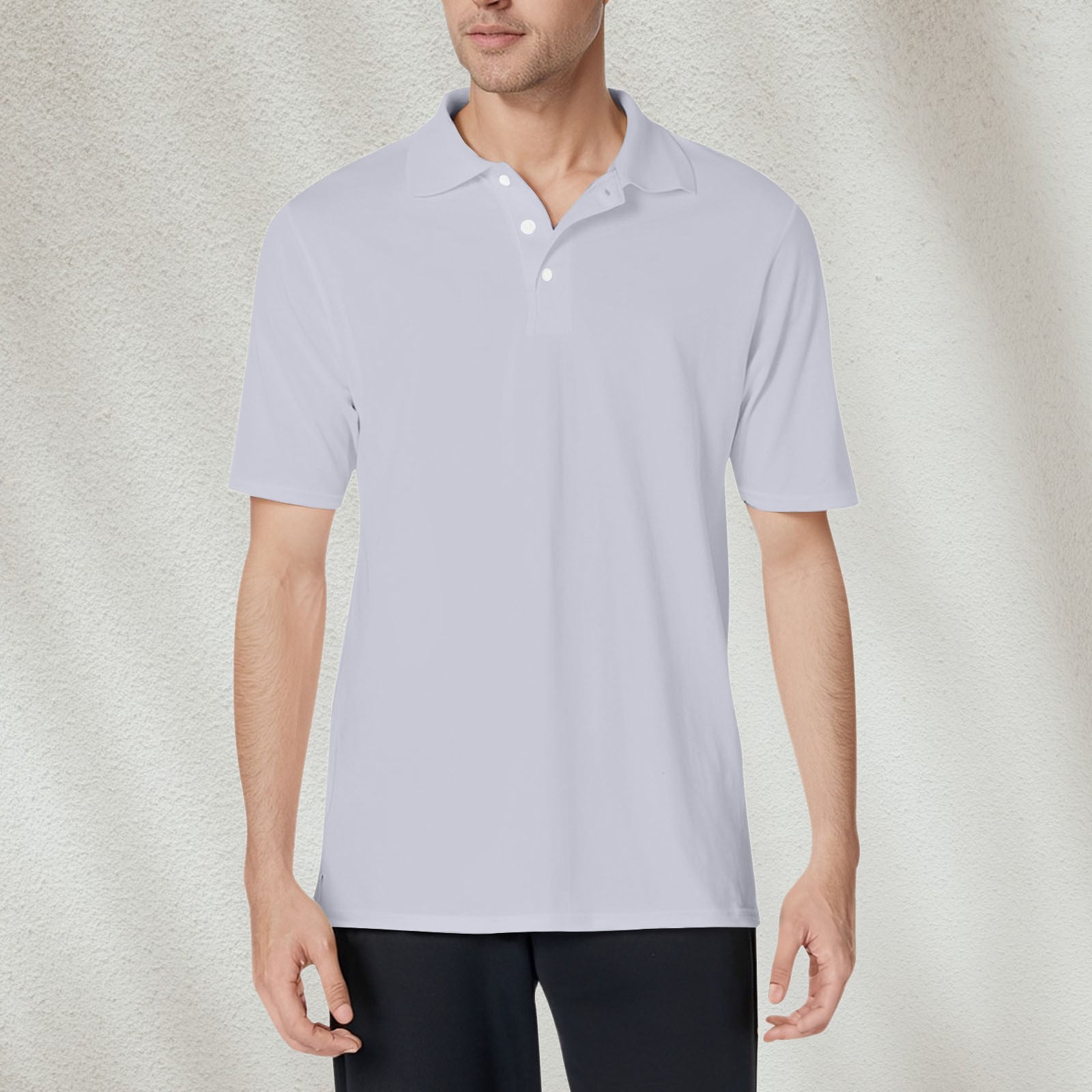 TQWQT Men's Light Blue Polo Shirts Summer Quick Dry Short Sleeve Button ...