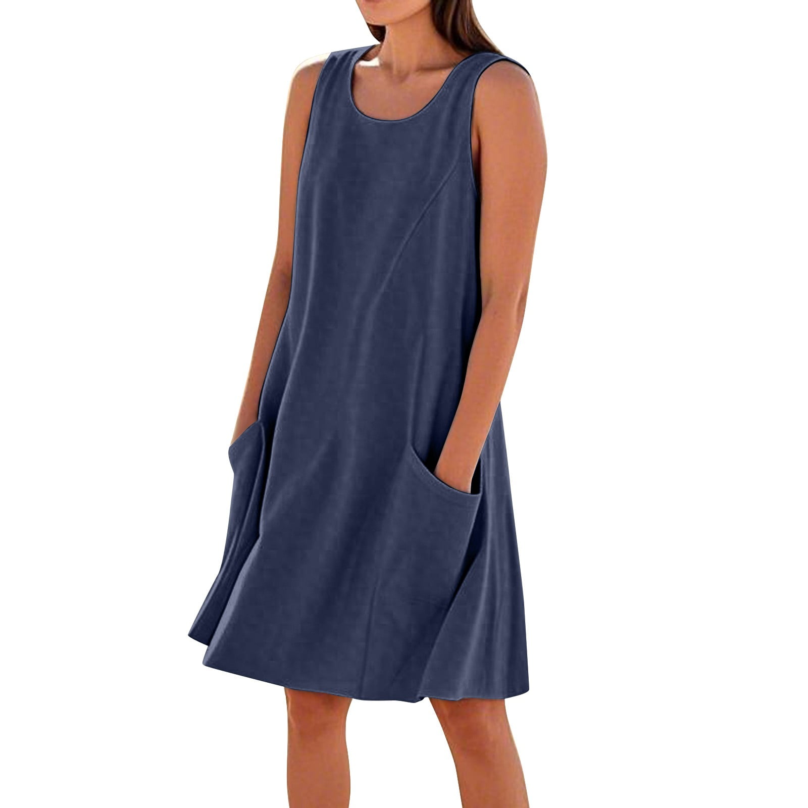 TQWQT Mini Dresses for Women 2025 Sundresses Sleeveless Beach Vacation ...