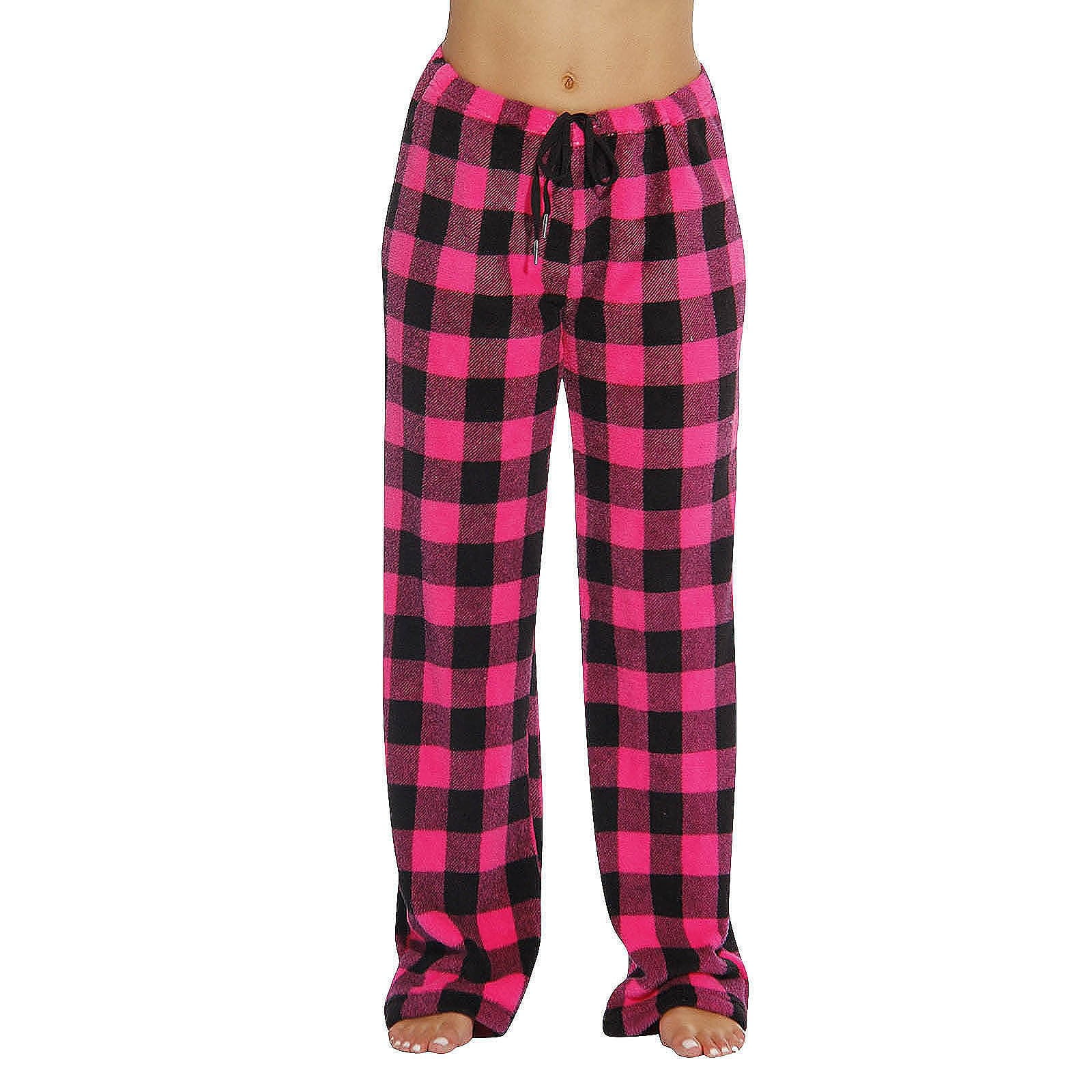 TQWQT Pajama Pants Women Flannel Buffalo Plaid Christmas Pjs Casual ...
