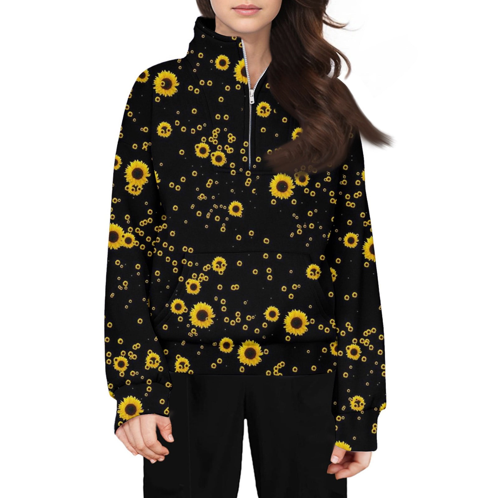 TQWQT Pink Half Zip Sweatshirt for Teen Girls Kids 10-12 Long Sleeve ...