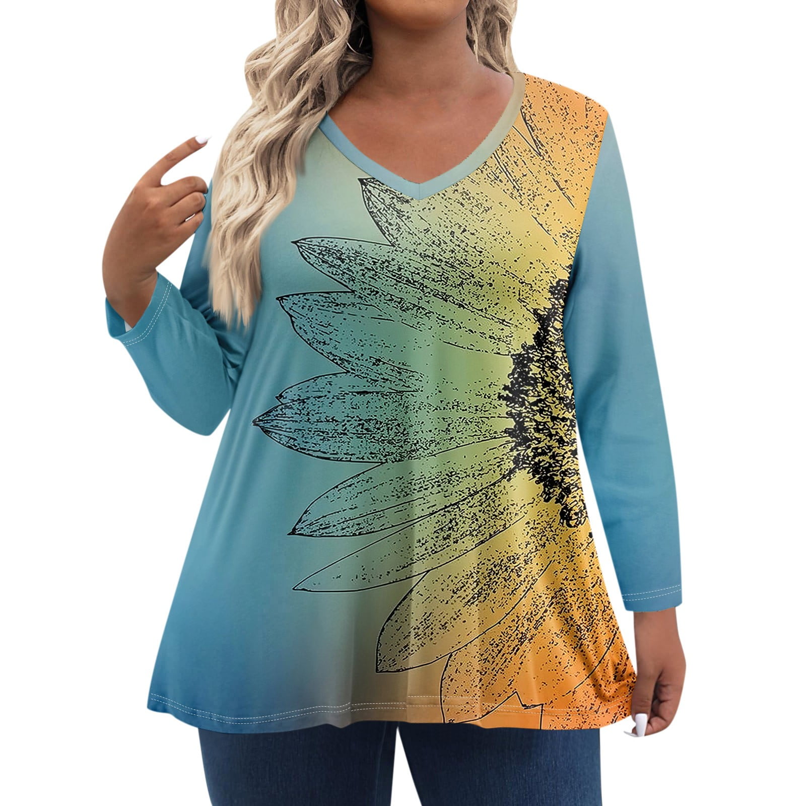 TQWQT Plus Size Tops for Women Dressy Fall Plus Size Womens Classy Tops ...
