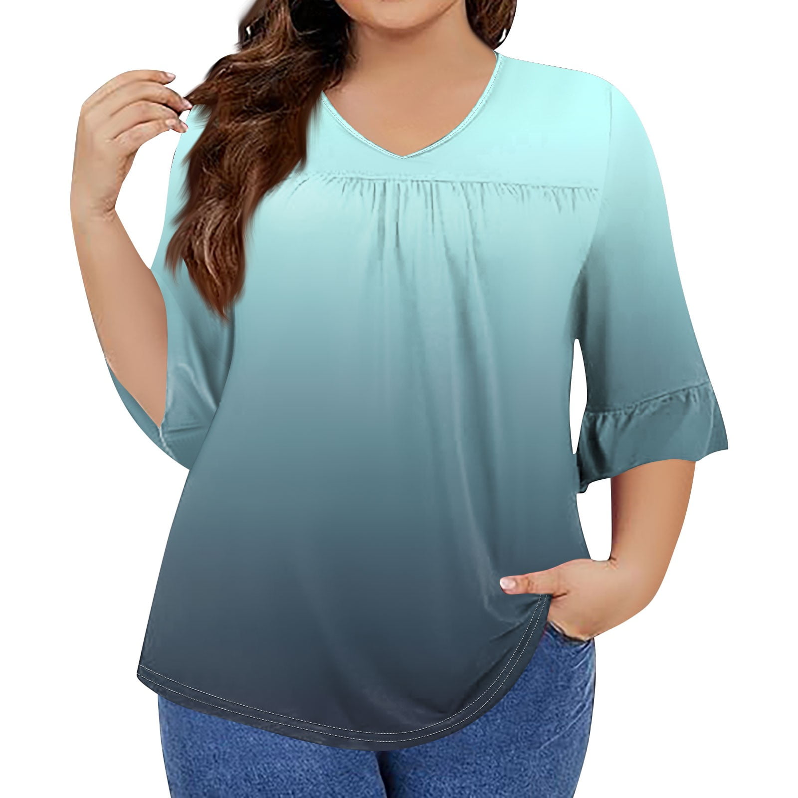 TQWQT Plus Size Tops for Women Sexy Summer Tunic Summer Shirts Color ...