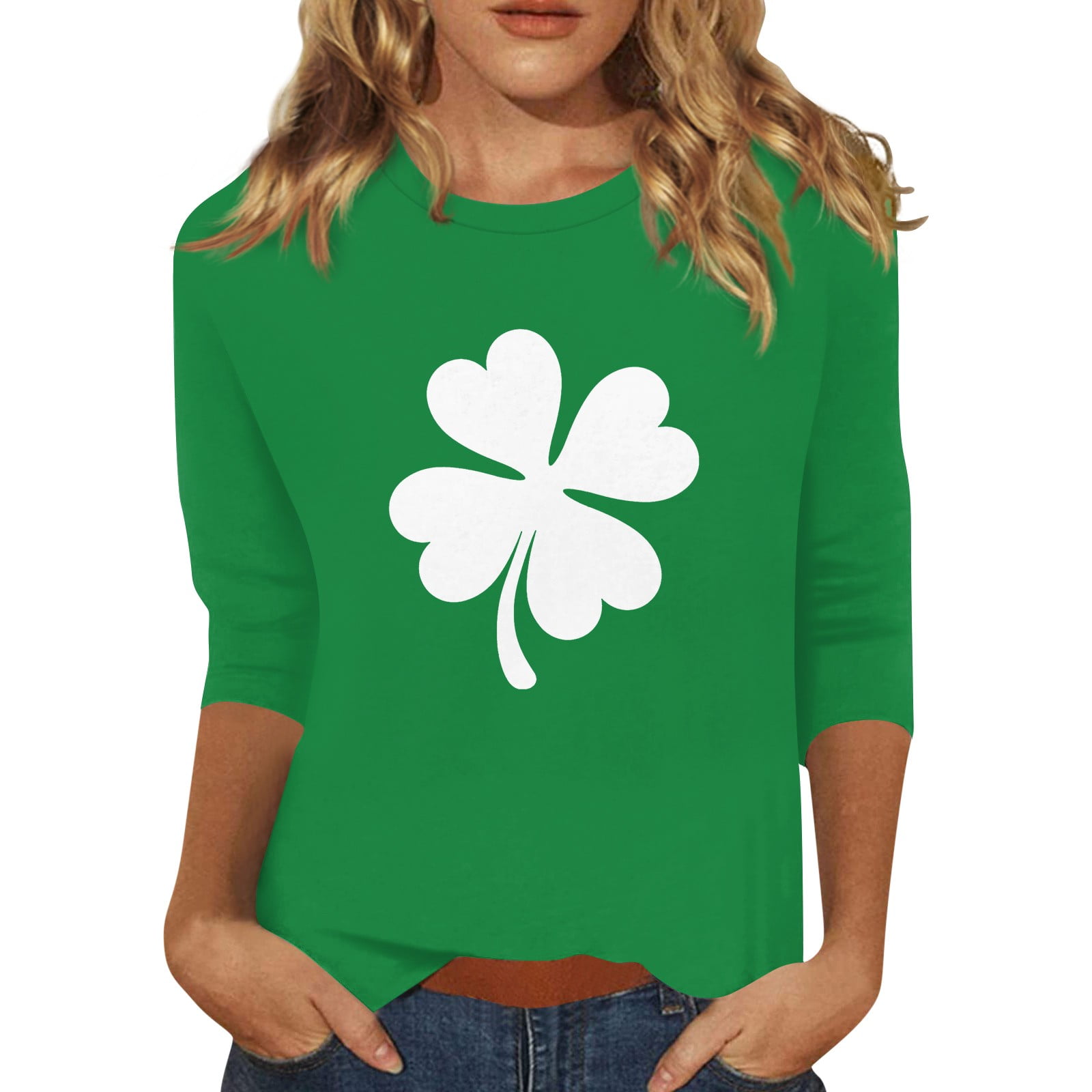 Tqwqt St Patricks Day Shirts For Women 3 4 Length Sleeve St Patricks
