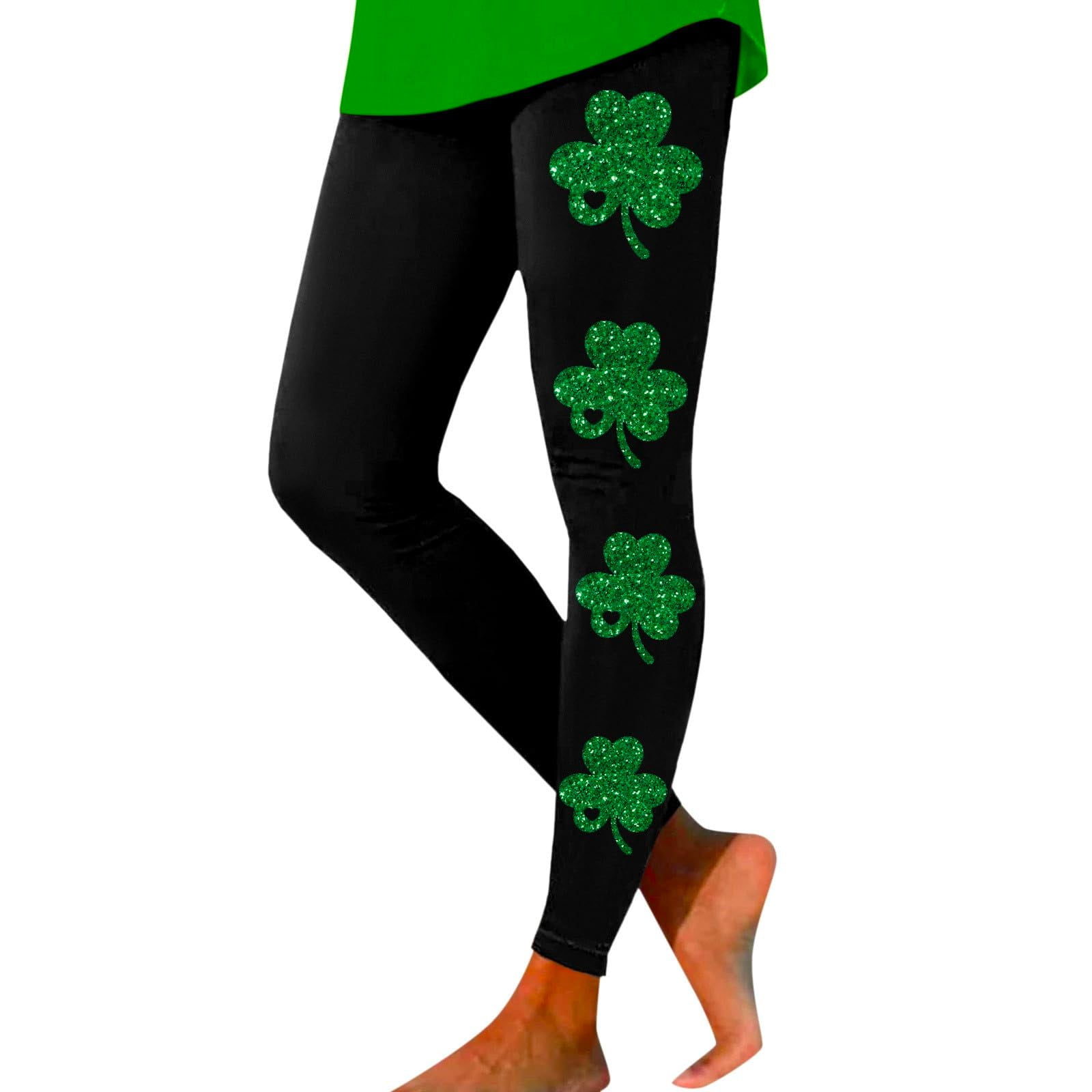 TQWQT St Patricks Day Pants for Women Casual Shamrock Leggings St ...