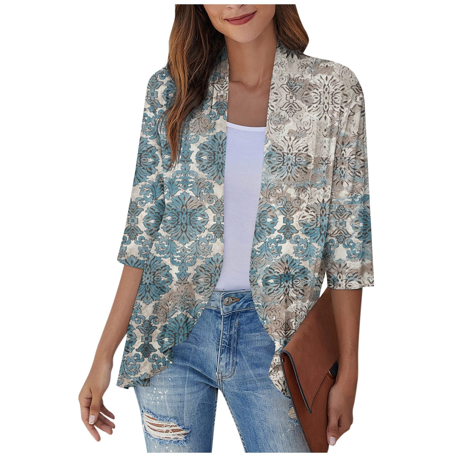 TQWQT Summer Cardigan for Women Casual Lightweight Open Front Cardigan ...