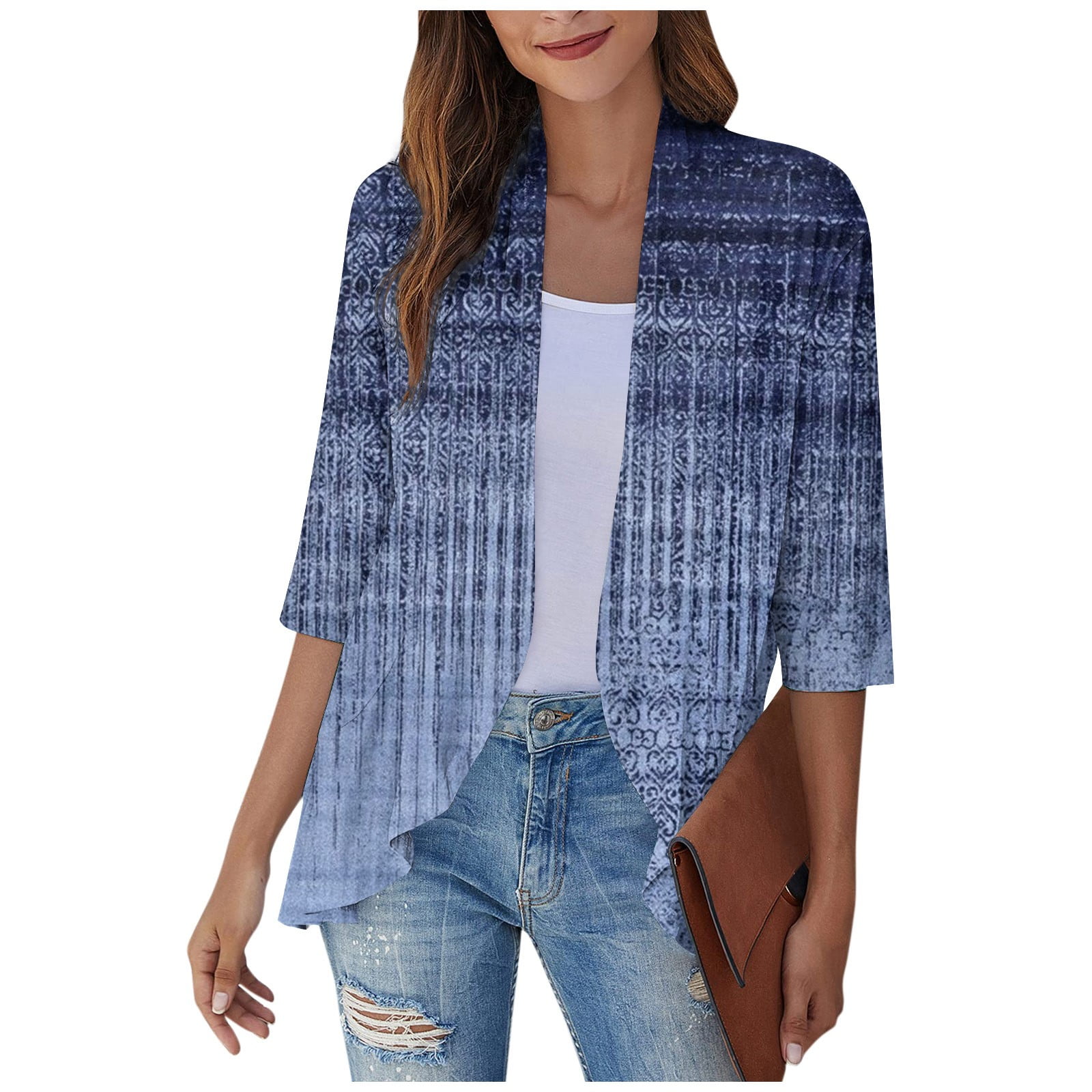 TQWQT Summer Cardigans for Women Lightweight Casual Floral Print Open ...