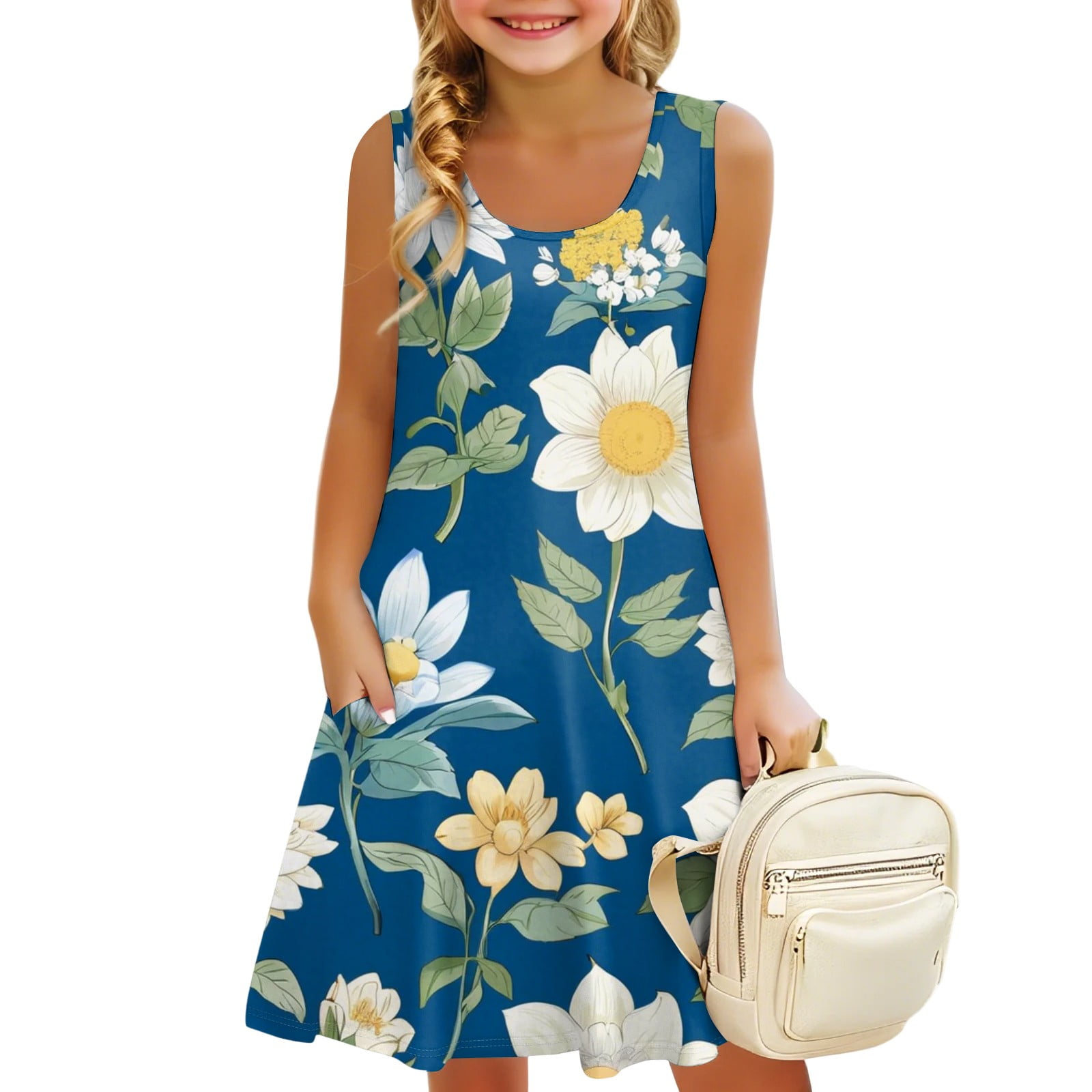 TQWQT Summer Dresses for Girls Size 10-12 Kids Scoop Neck Sun Dresses ...