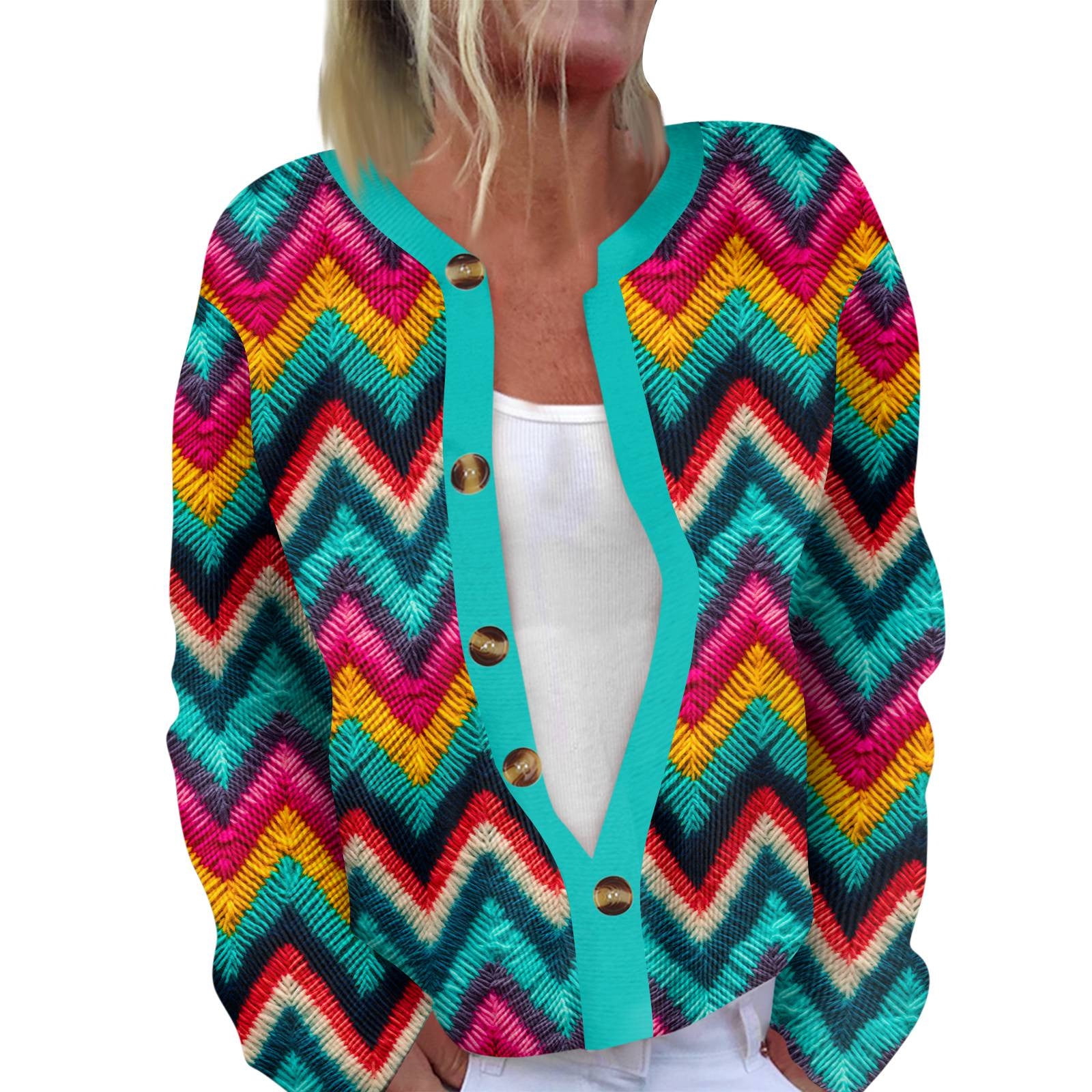 TQWQT Valentines Day Sweater Women Plus Size Open Front Love Heart Print Cute Sweater Button ...