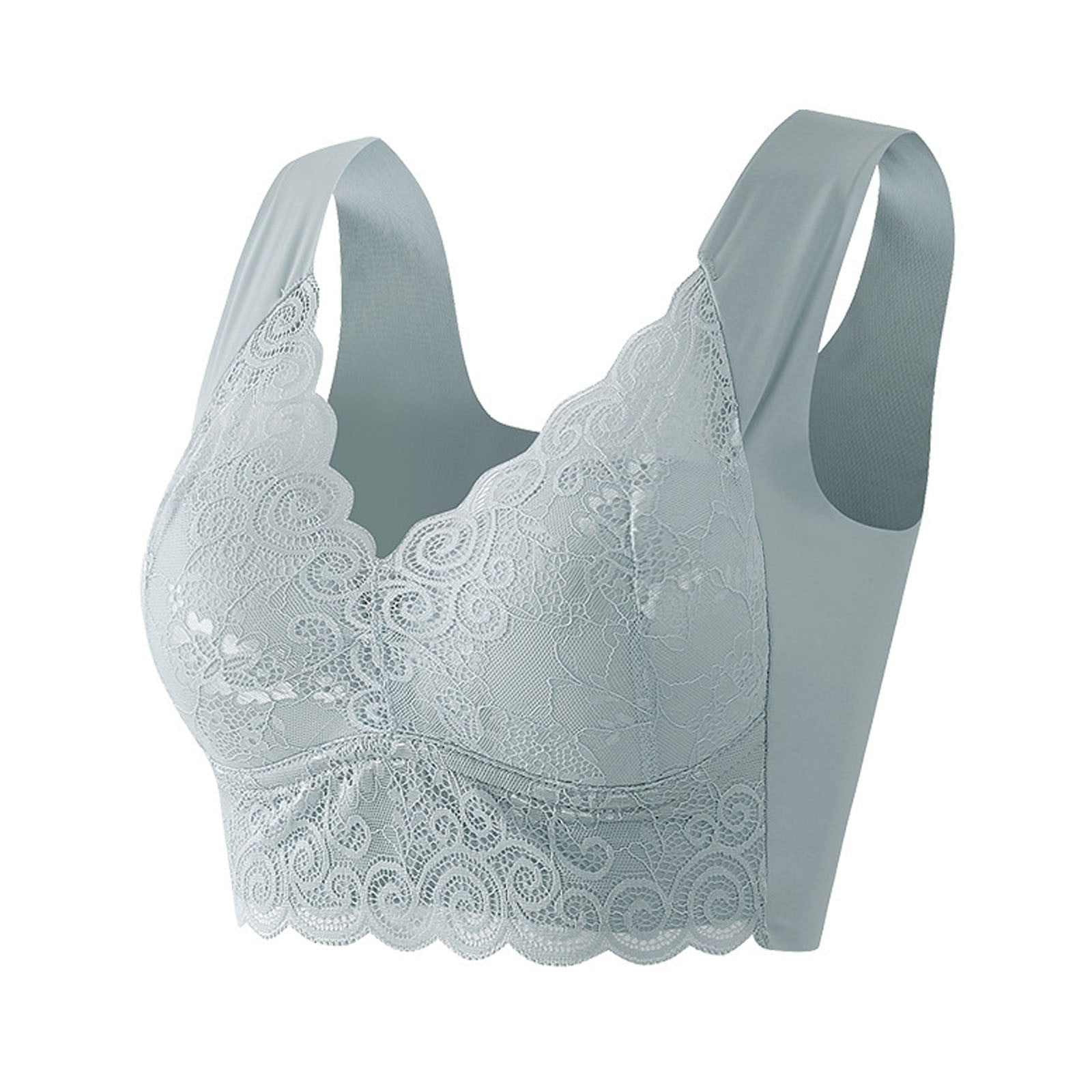 TQWQT Women's Lace Padded Bralette Plunge Wireless Longline Bra for A ...