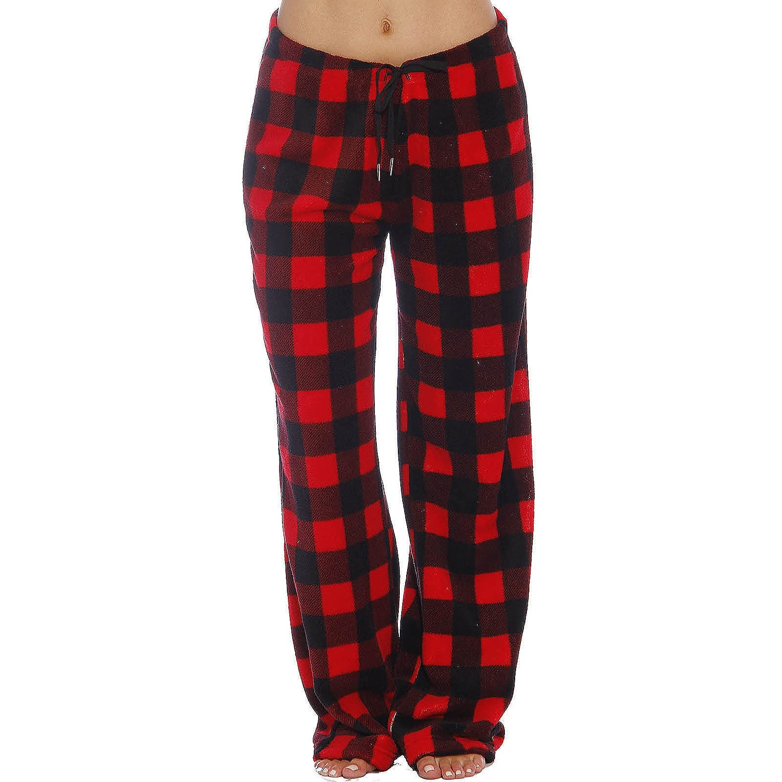 TQWQT Red Buffalo Plaid Pajama Pants Women Flannel Buffalo Plaid Pajama ...