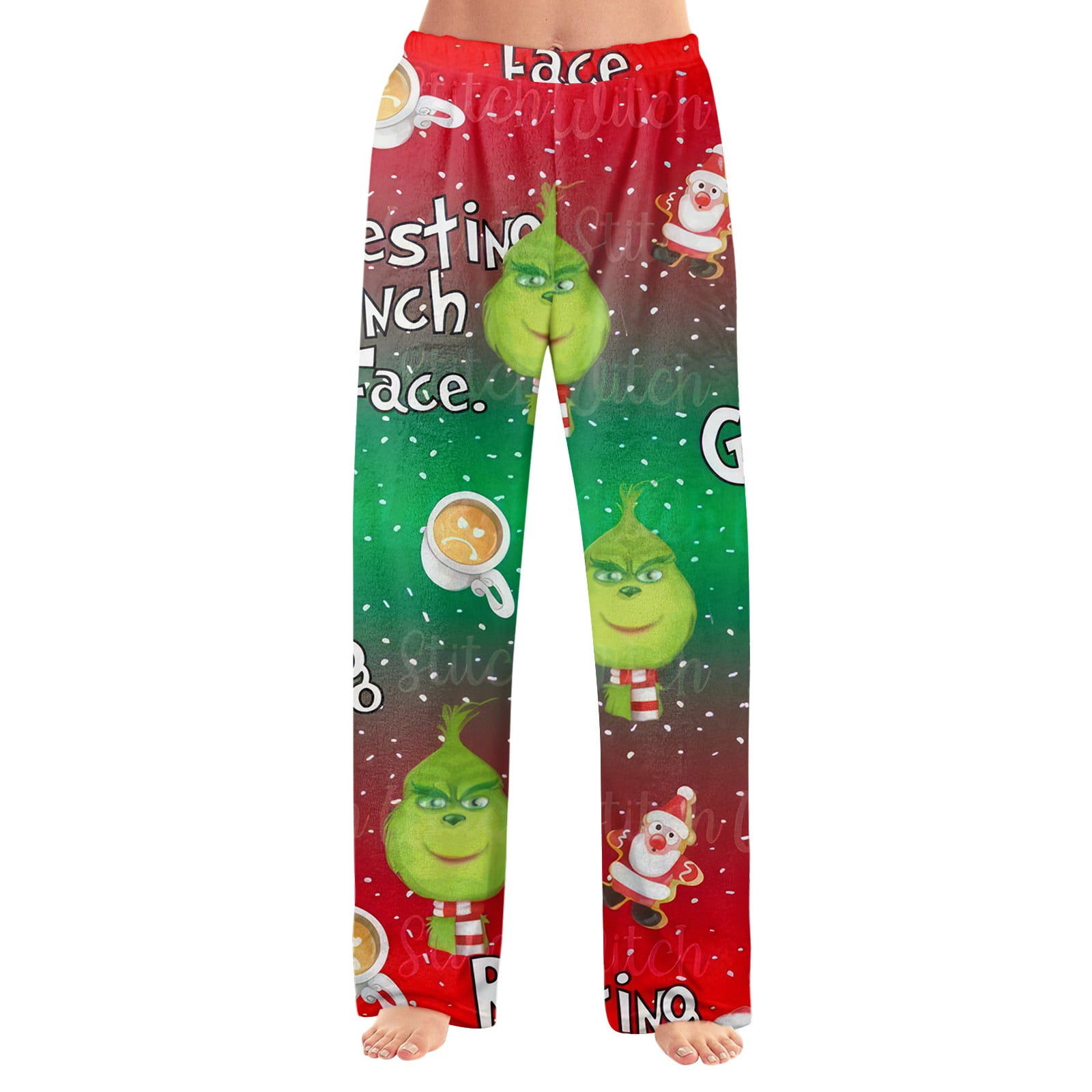 Tqwqt Womens Pajama Bottoms Comfy Pj Pants Bottoms Grinchs Christmas
