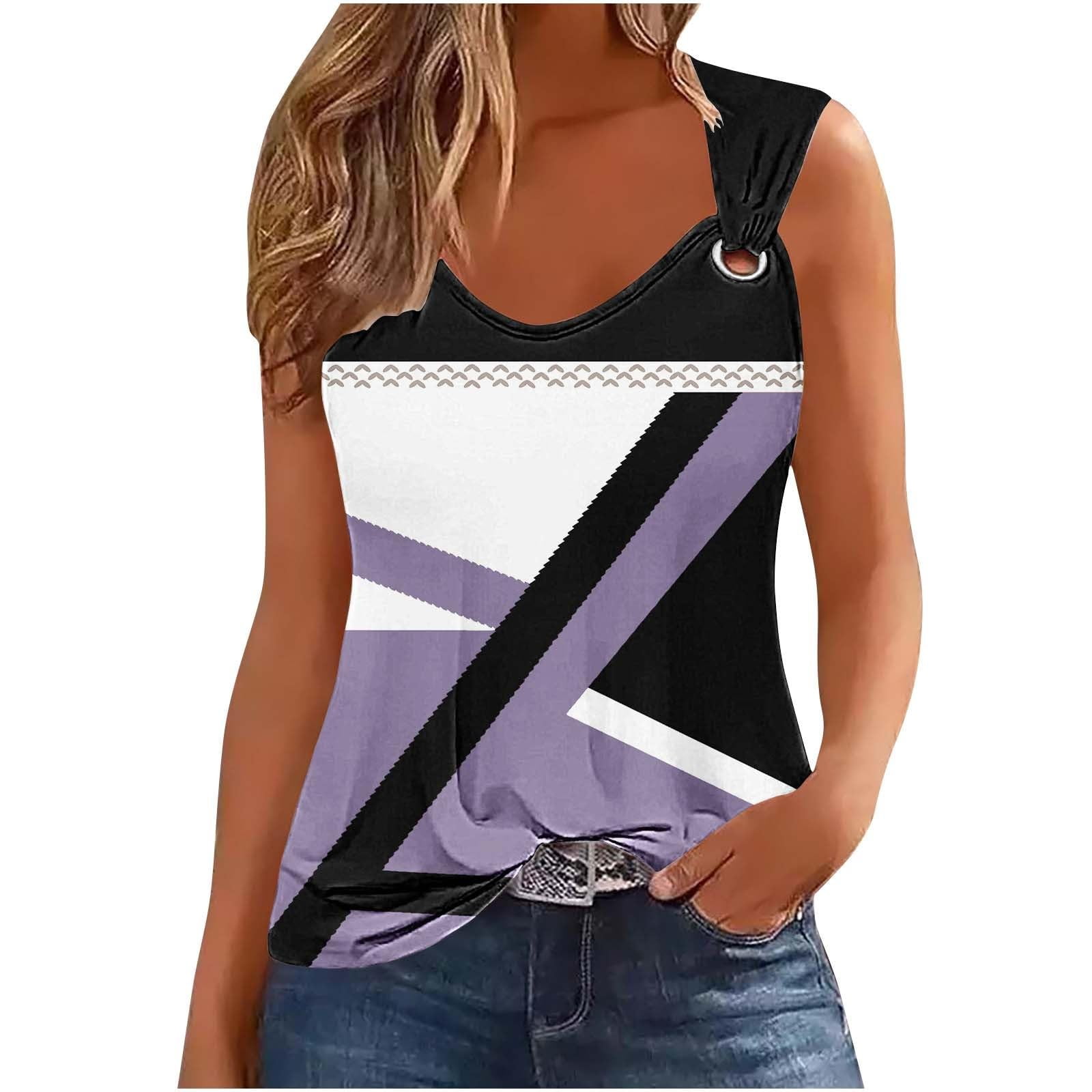 TQWQT Women's Tank Tops Summer O Ring Sleeveless Tank Shirts Color ...