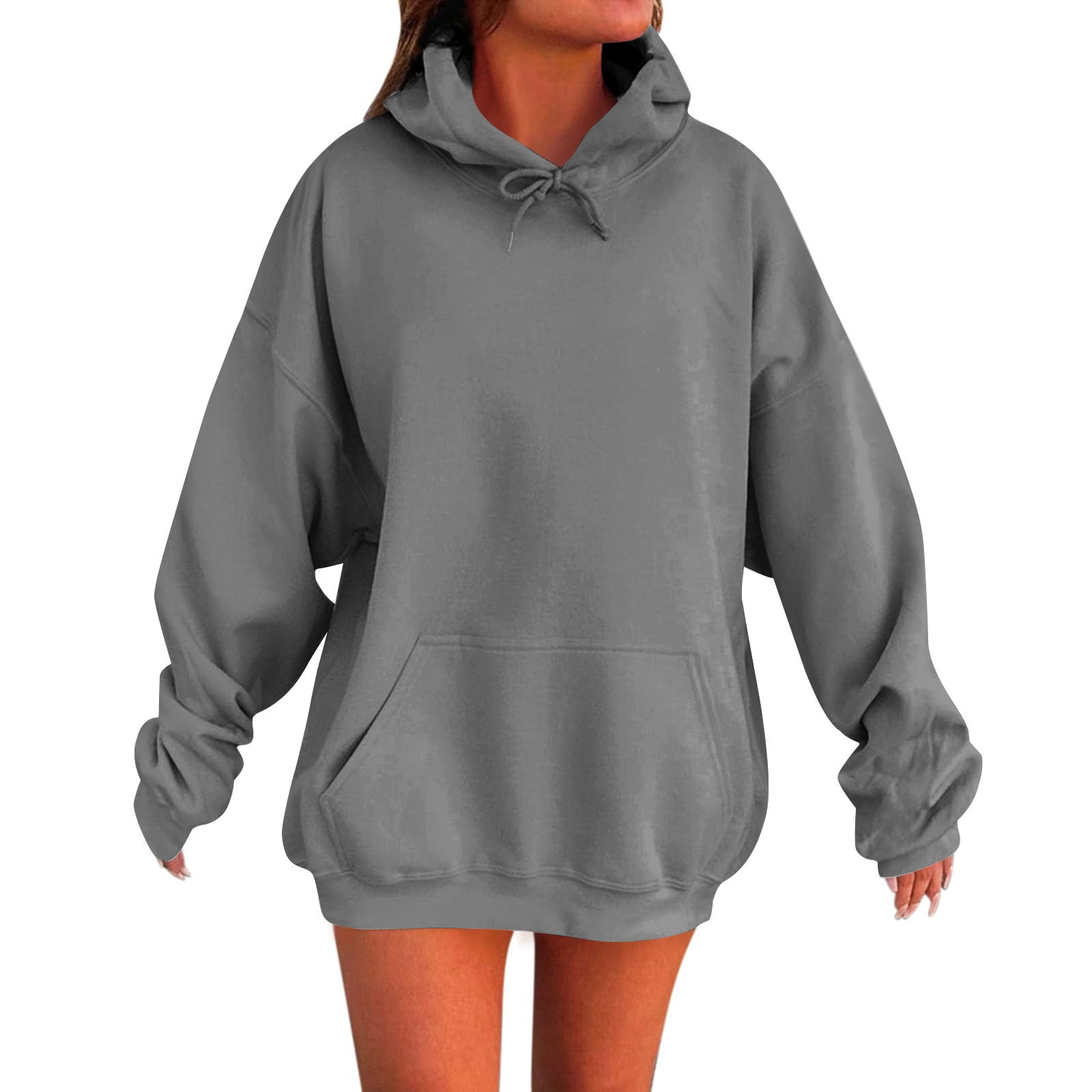 TQWQT Womens Oversized Light Gray Hoodies Cute Trendy Hoodies Pullover ...