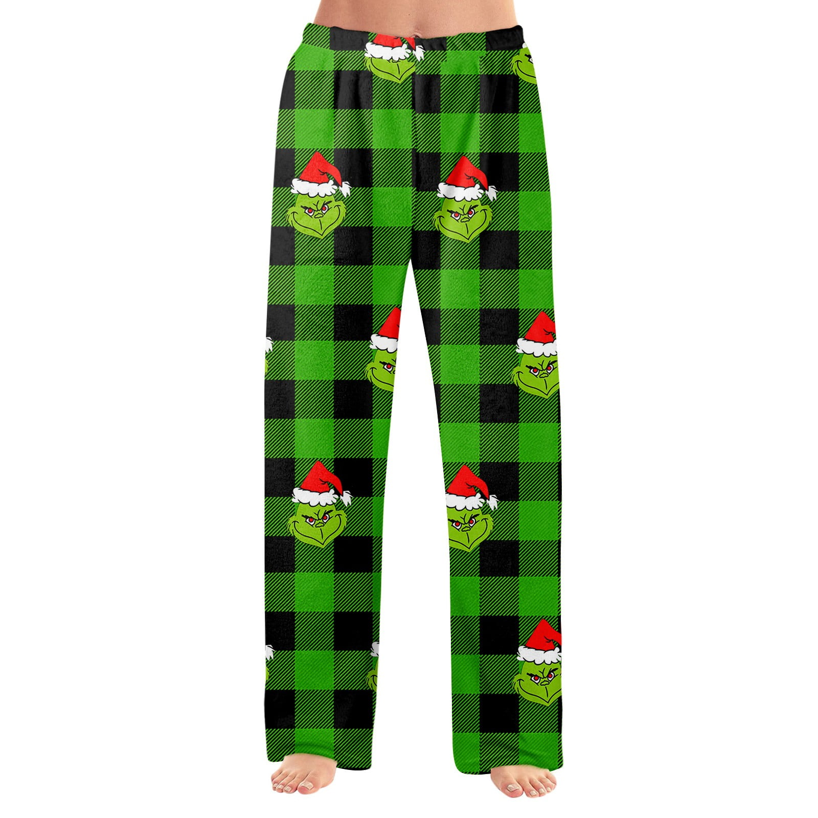 Tqwqt Womens Pajama Pants Wide Leg Casual Comfy Grinchs Funny Lounge