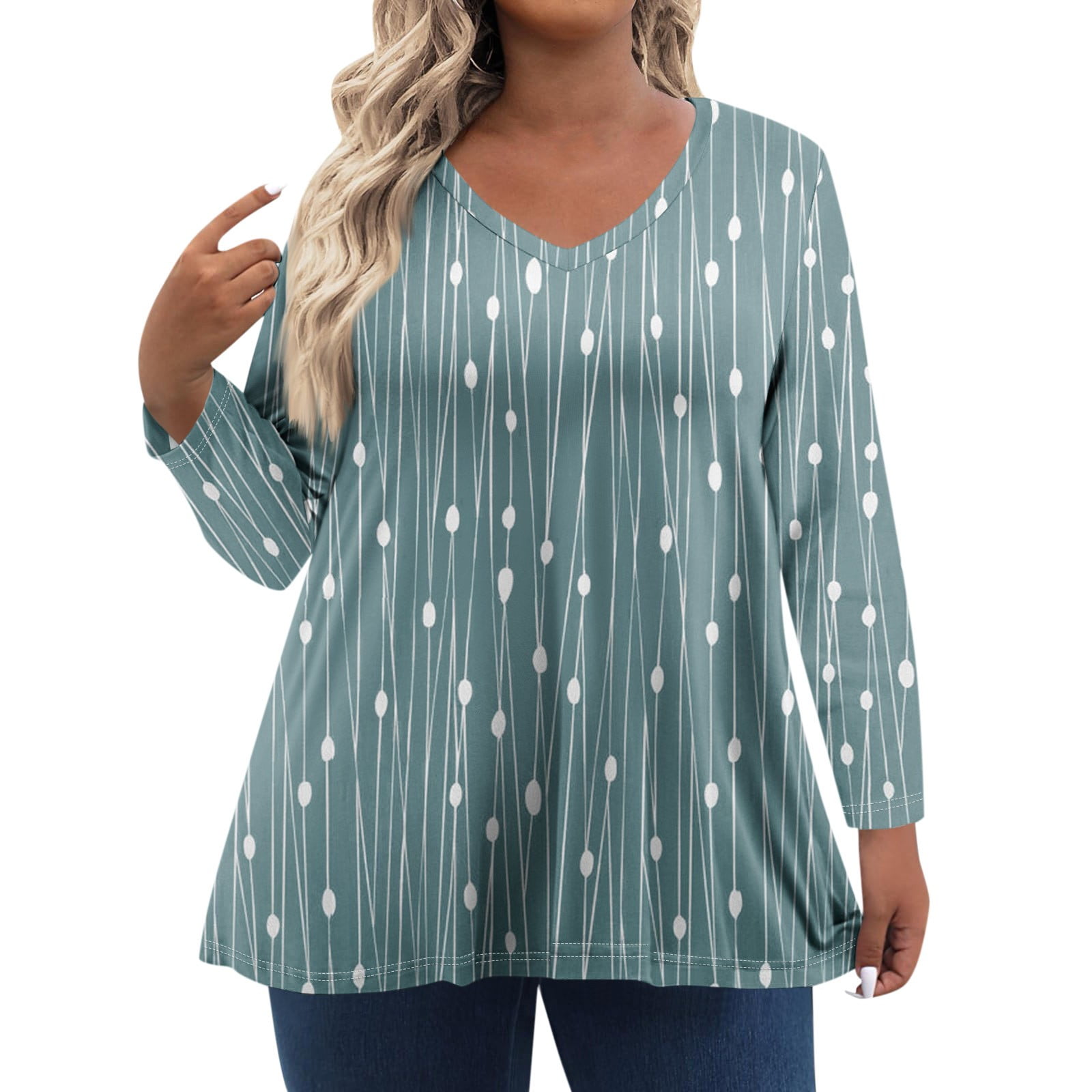TQWQT Womens Plus Size Fall Tops 2024 Sexy Long Sleeve Tee Shirt Tops ...