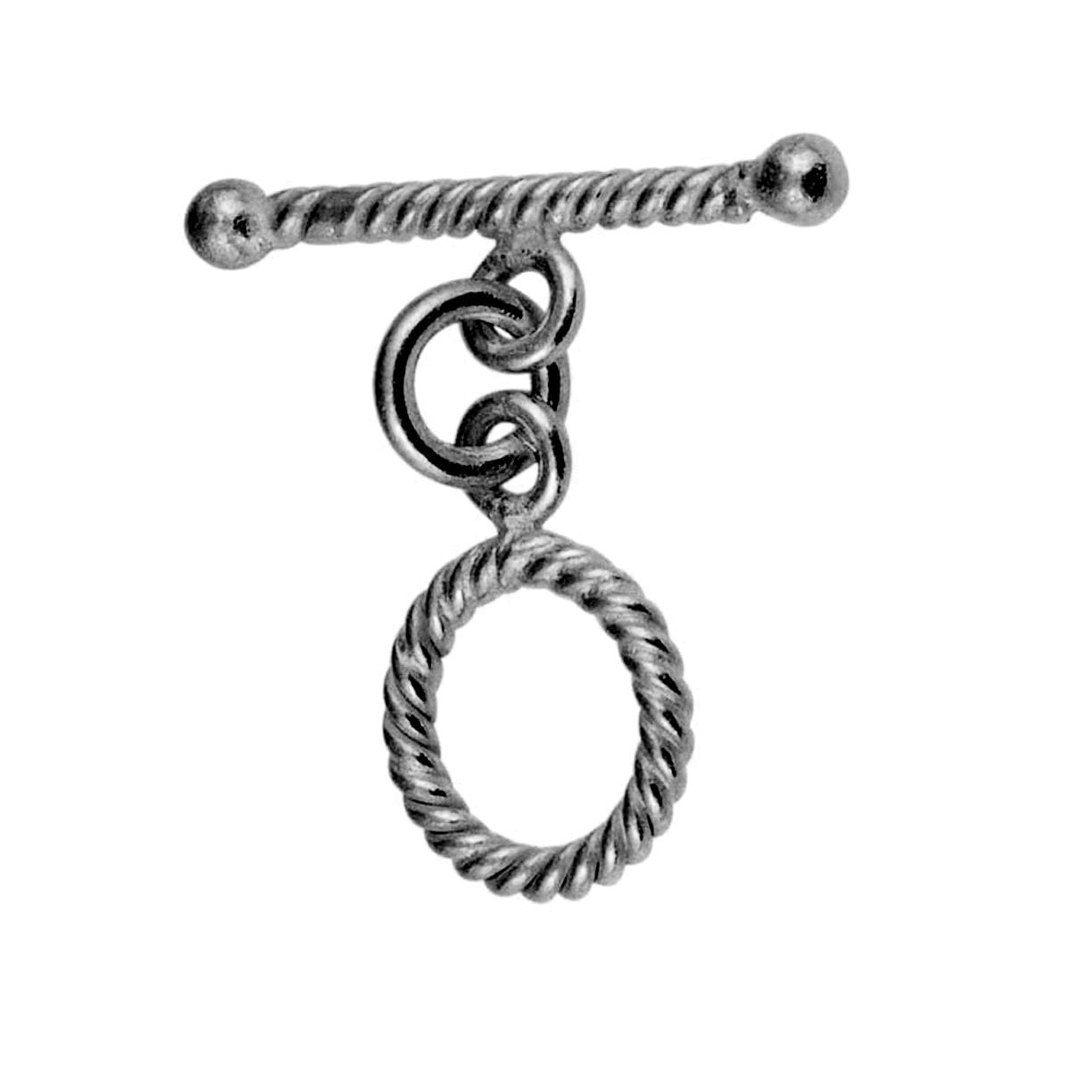 TR-104 Black Rhodium Overlay Round Toggle & Bar make by twisted wire ...