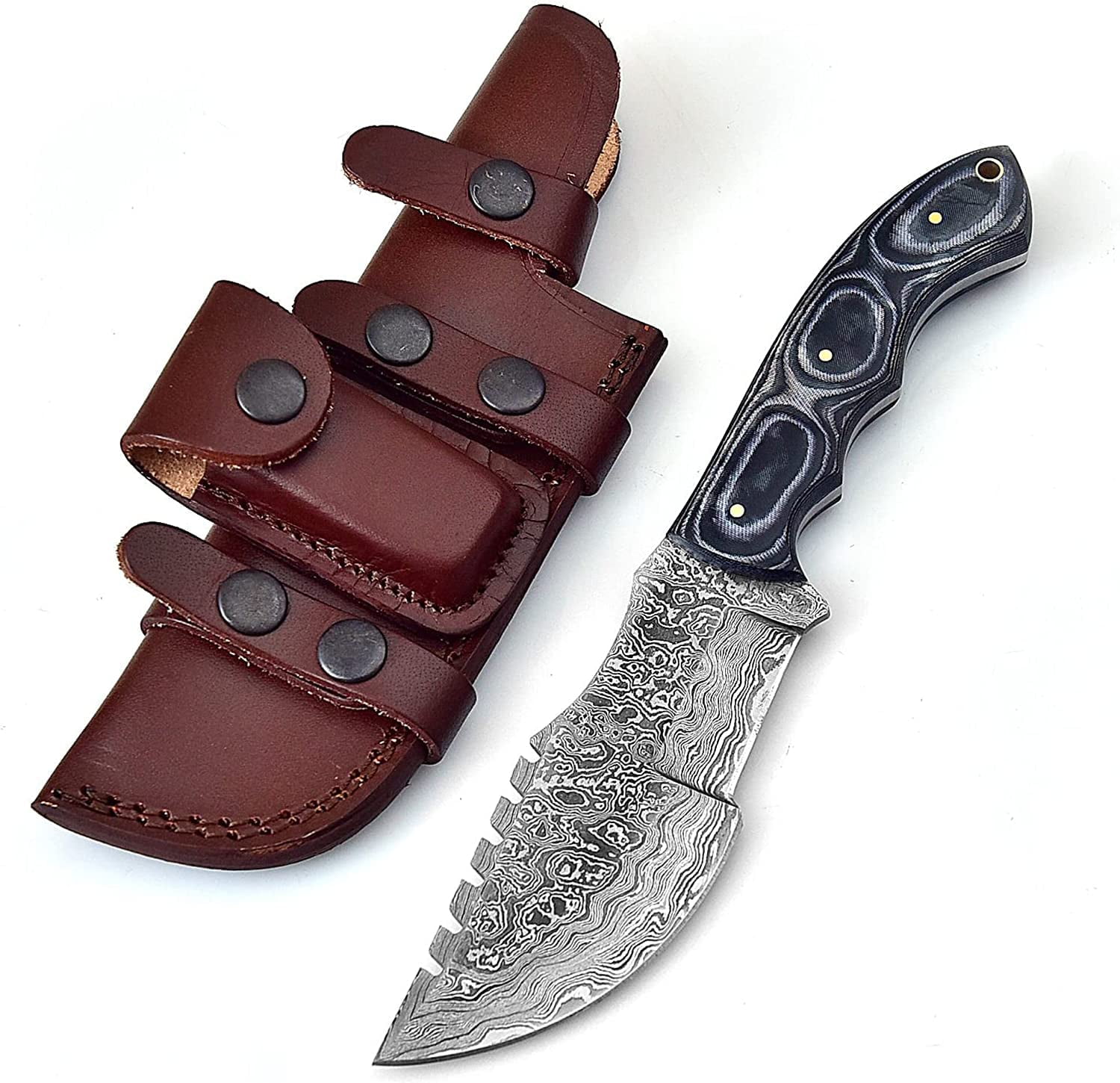 Poshland TR-1168 Full Tang Handmade Damascus Steel Tracker Knife, 10 ...