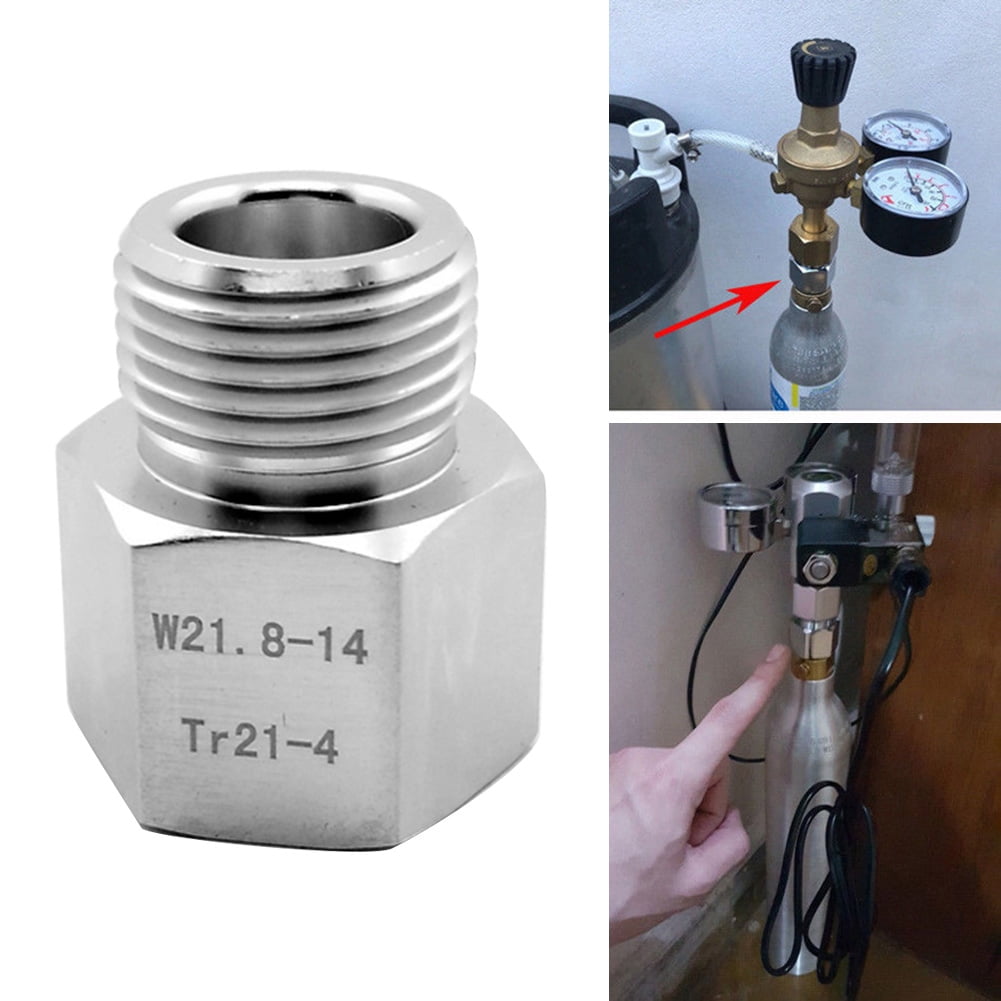 TR21-4 to W21.8-14 Soda Maker CO2 Cylinder Homebrew Beer Keg Convert Adapter Kit - Walmart.com