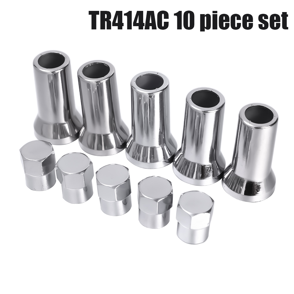 TR414AC Valve Cap Set Chrome Car Truck Tire Wheel Tyre Valve Stem Hex ...