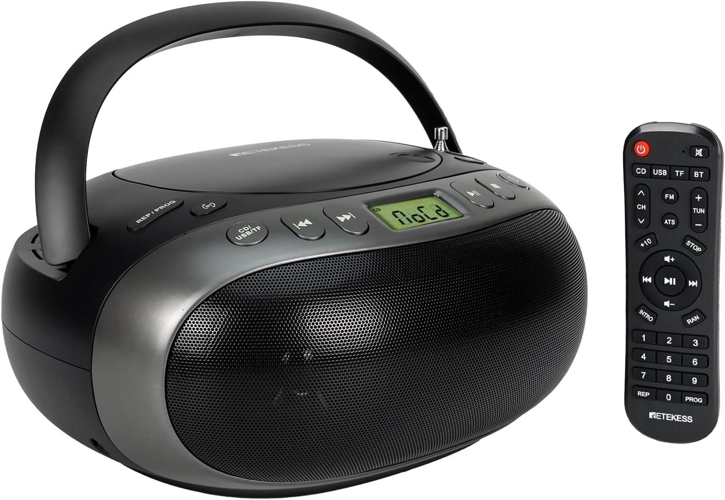 TR634 Portable CD Player Boombox, FM Stereo Radio, Full Function Remote ...